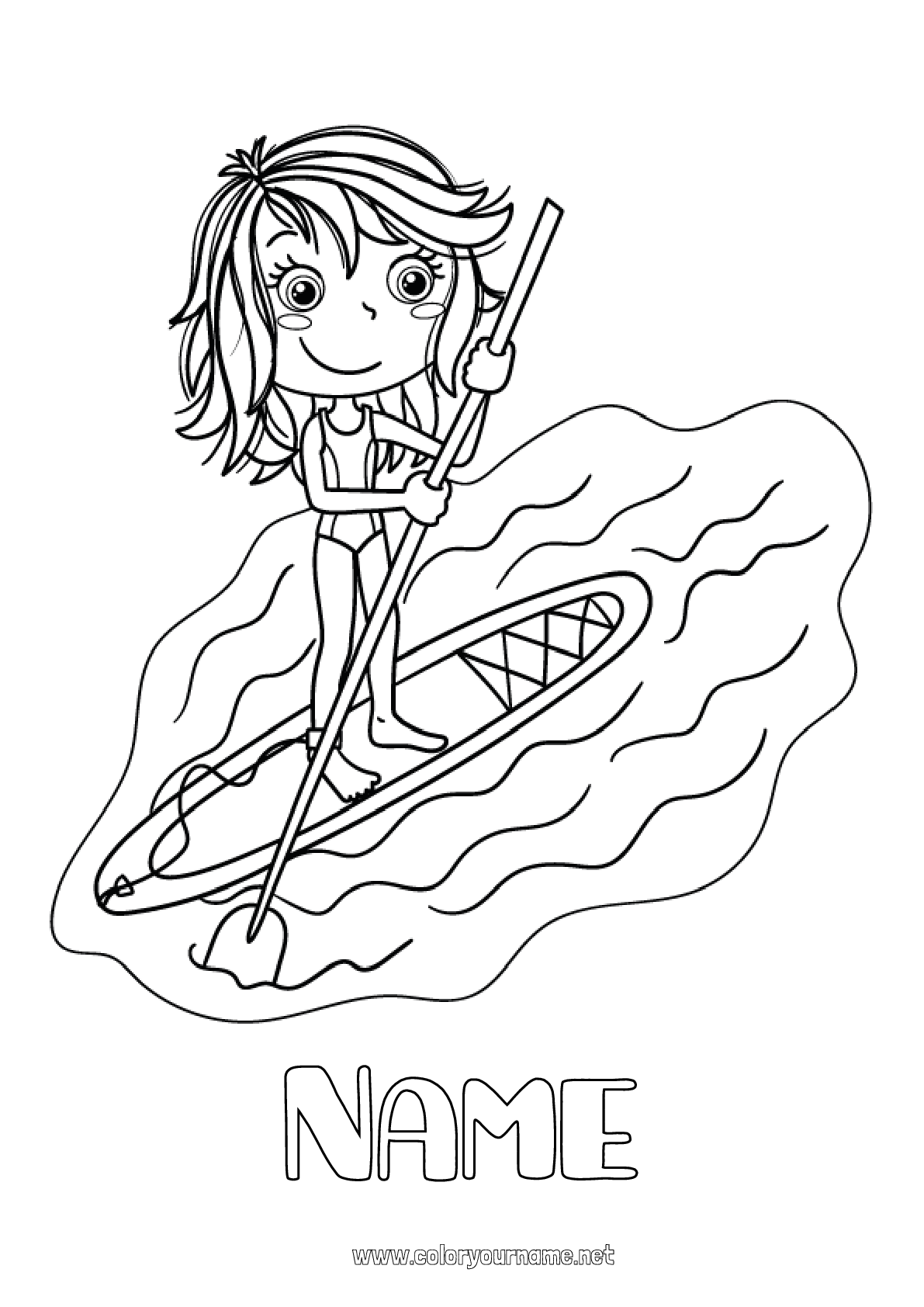 Coloring page No.4250 - Girl Sea Nautical sports
