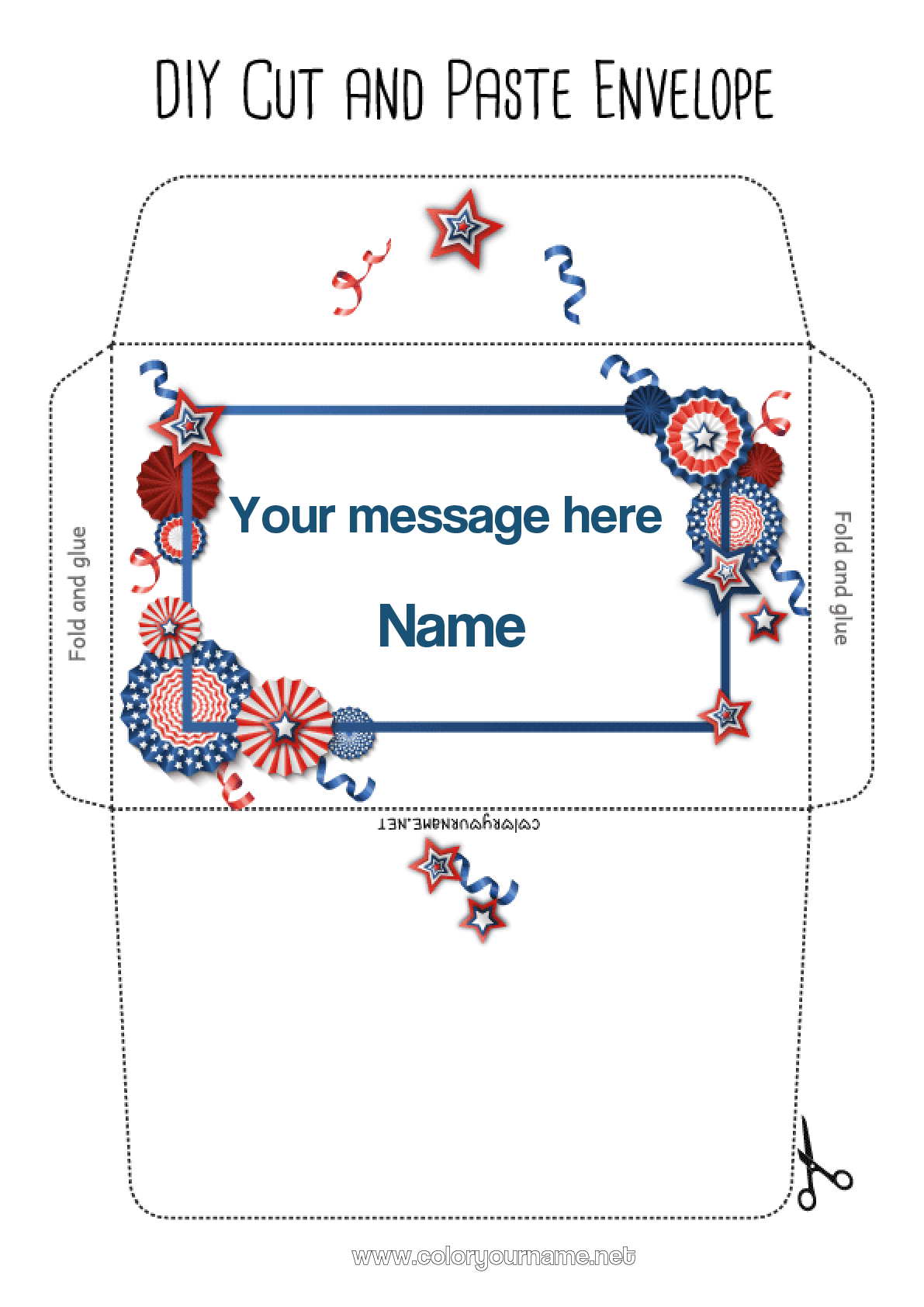 Coloring page No.4251 - Party USA Envelope