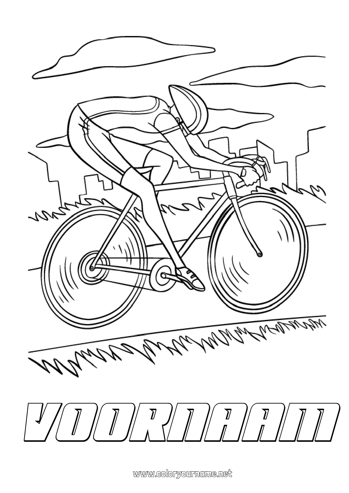 Kleurplaat nr.4255 - Sport Voertuigen Fiets