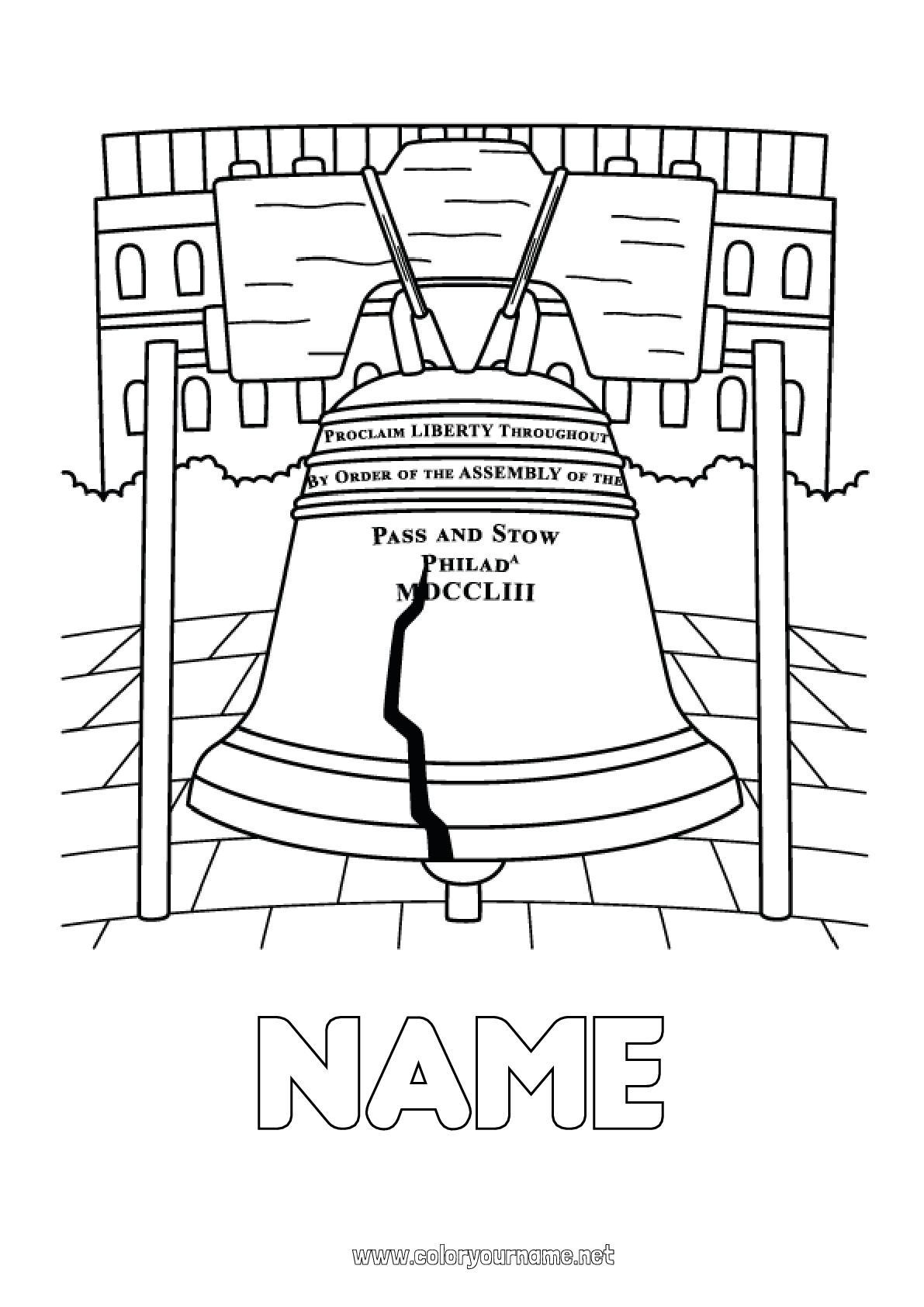 Coloring page No.4256 - Bell USA 4th July
