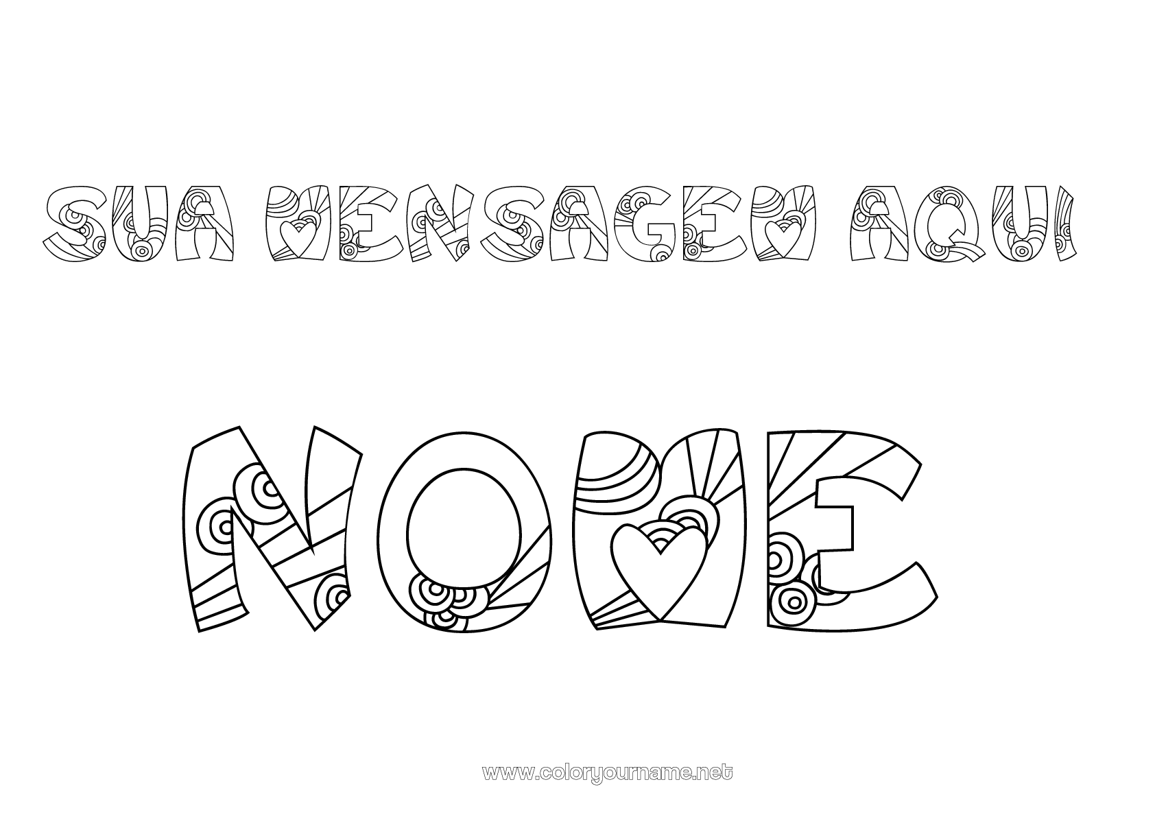 Nº de colorir 4292 - Nome decorado Zentangle