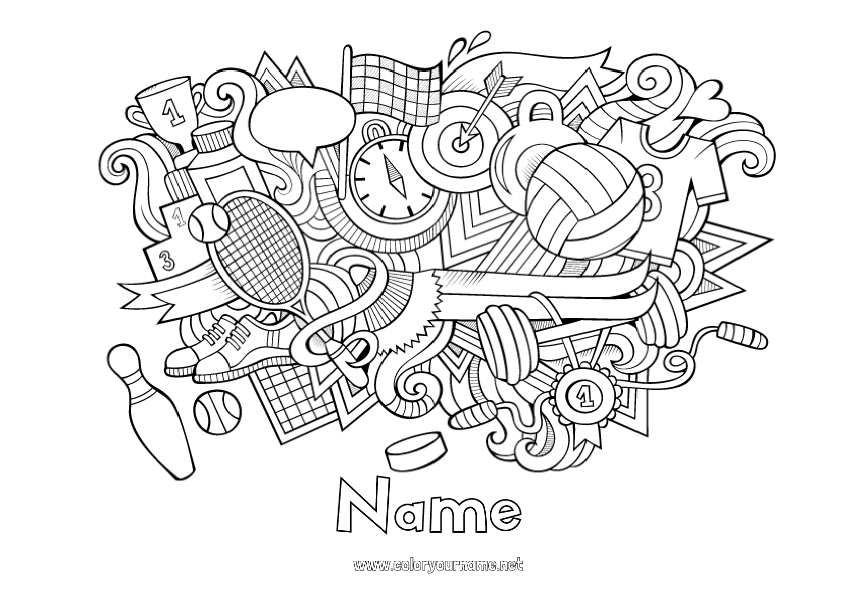 Coloring page No.4309 - Calm and zen Sport Mandala