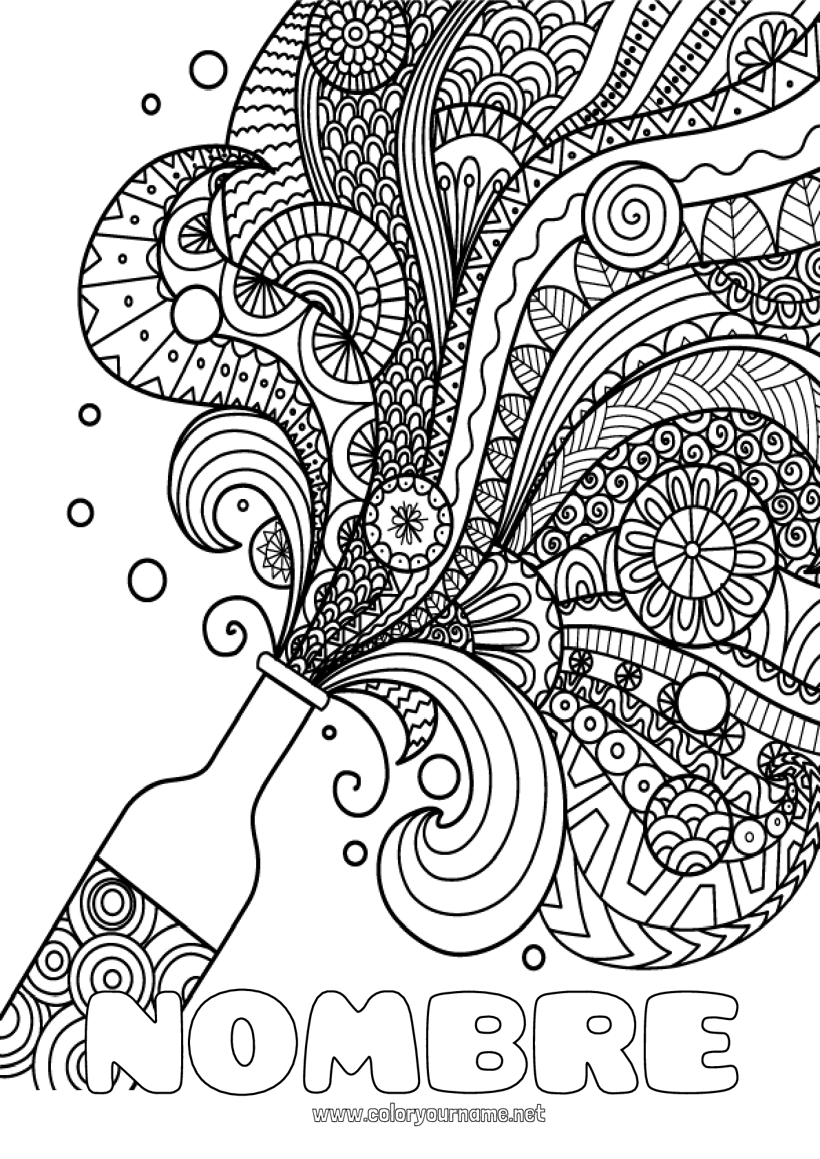 Nº de colorear 993 - Mandala Papá Feliz día de fiesta