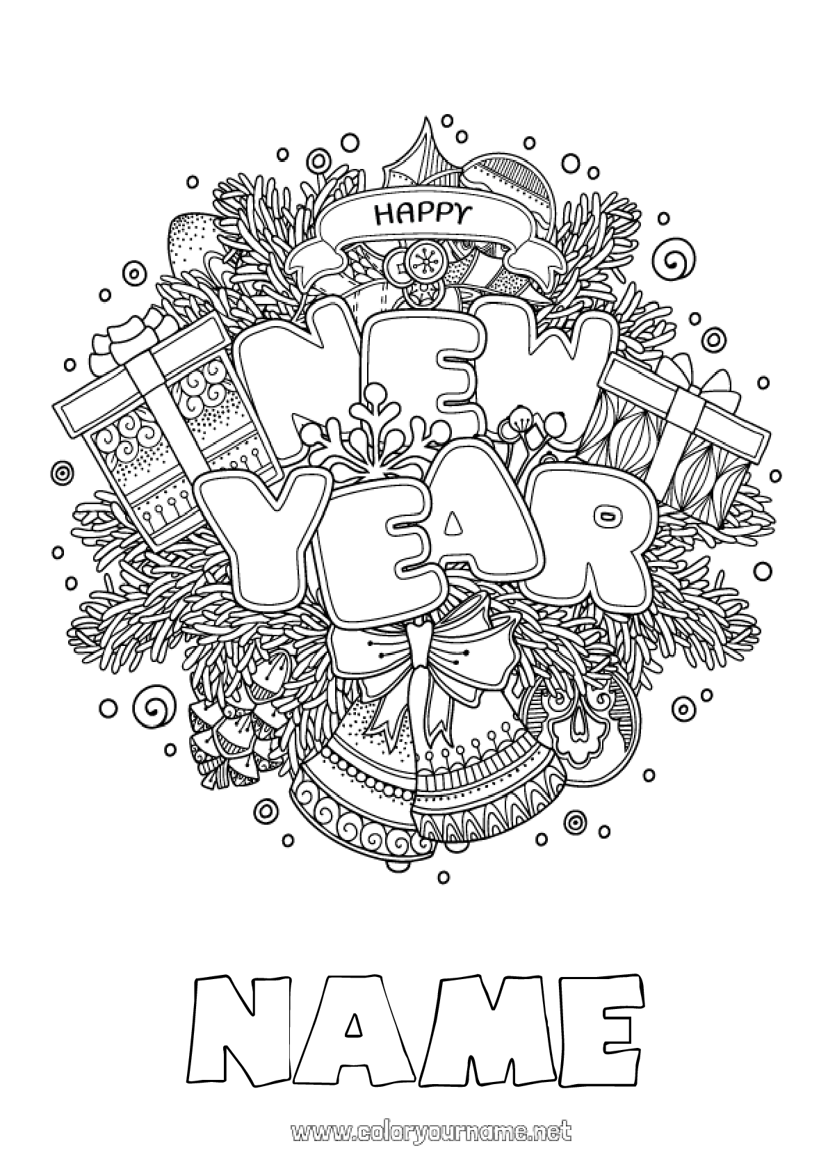 Coloring page No.431 - Happy new year