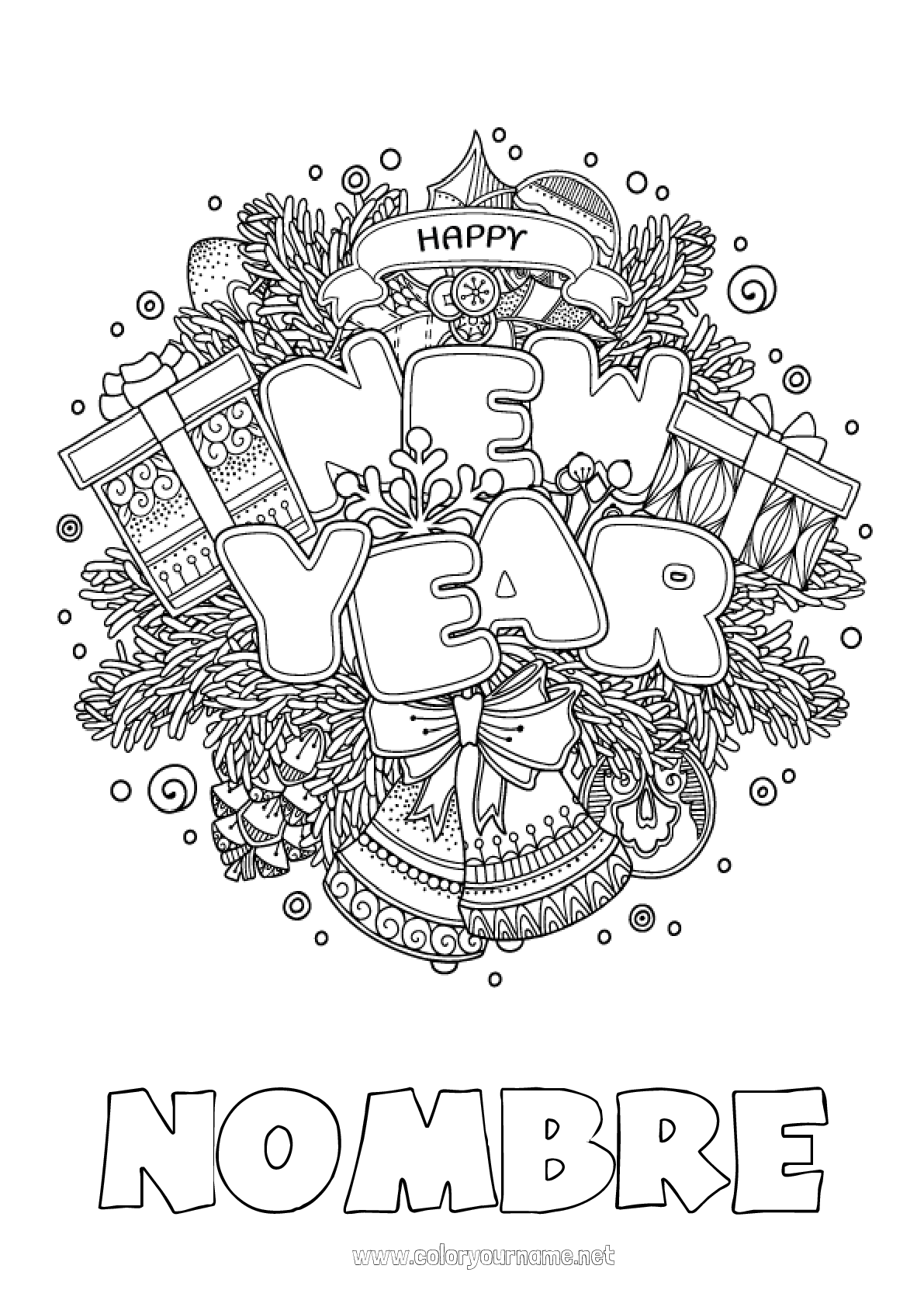 Nº de colorear 431 - Feliz año