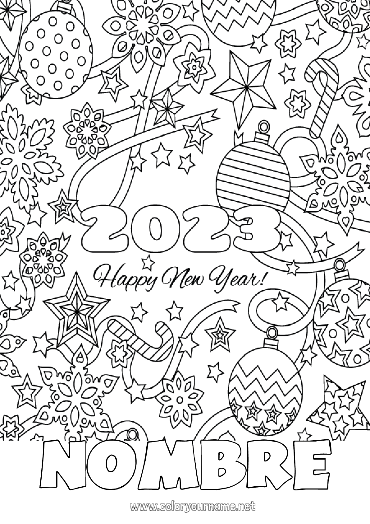 Nº de colorear 435 - 2023 Feliz año