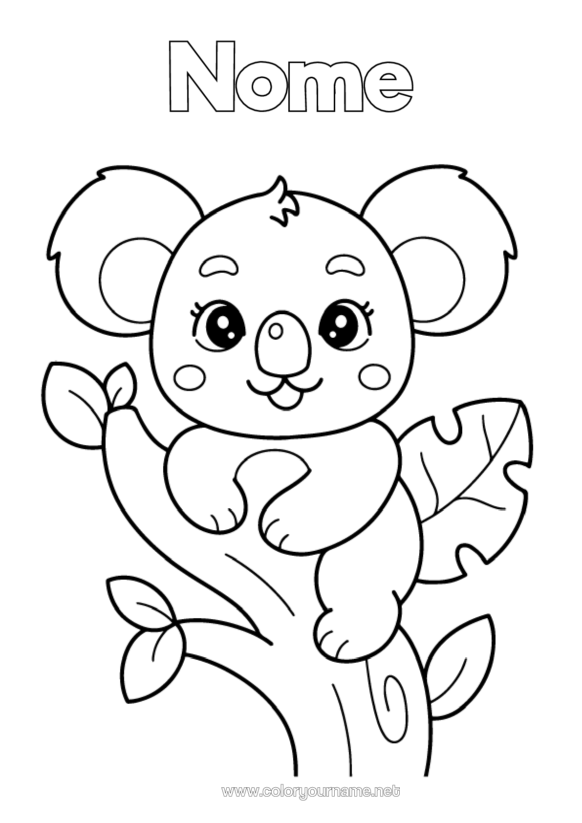 Pagina da colorare n.4346 - Carino Animale Koala