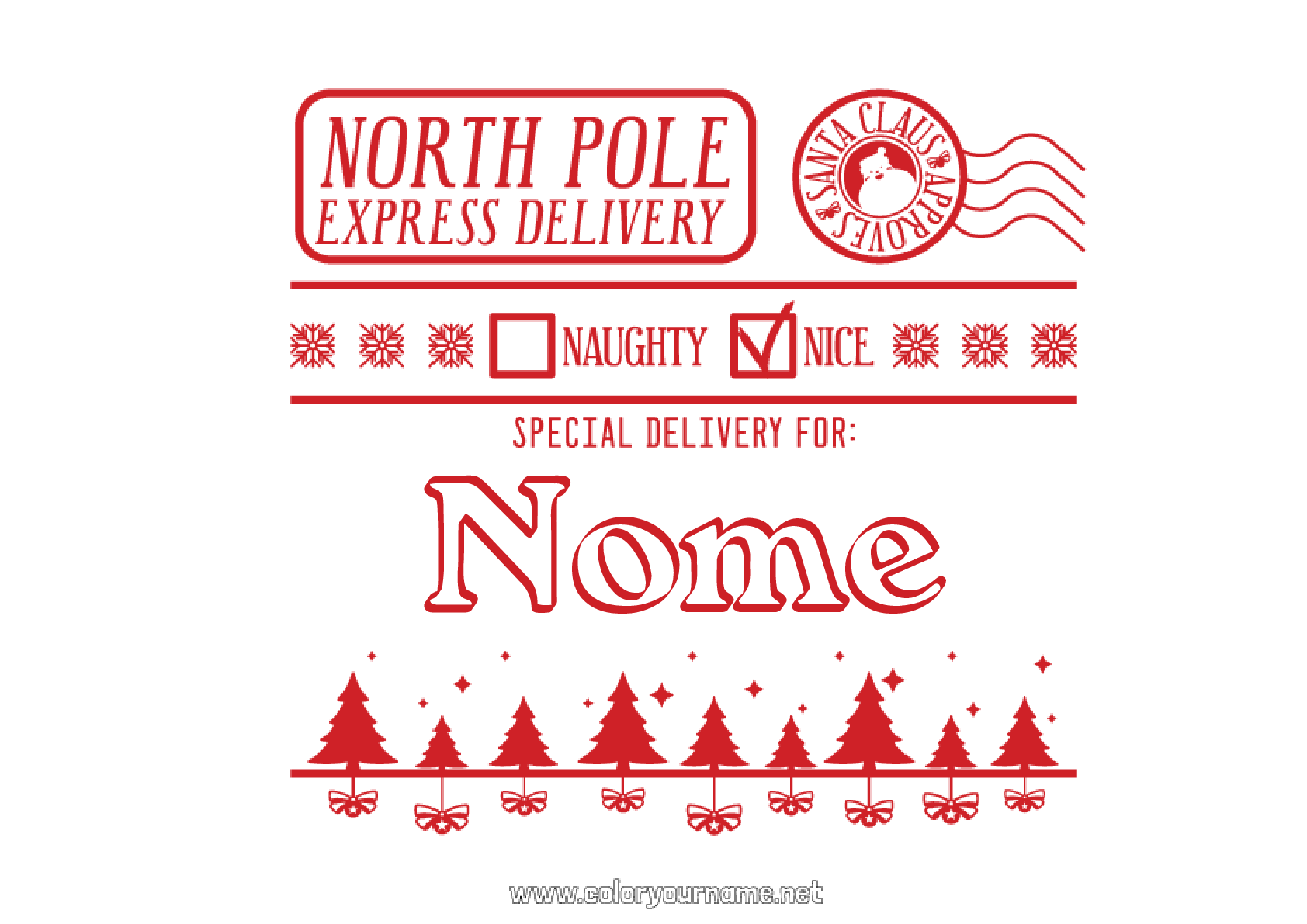 Nº de colorir 437 - Pai Natal Cartas de duendes travessos