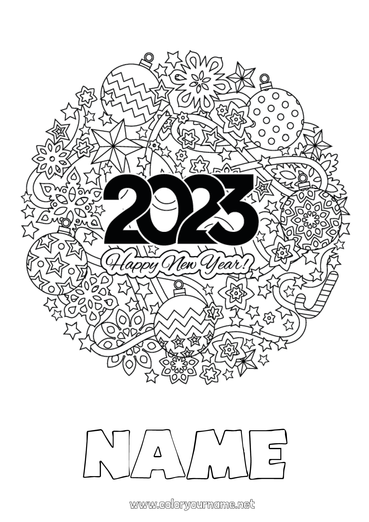 Coloring page No.441 - 2023 Happy new year
