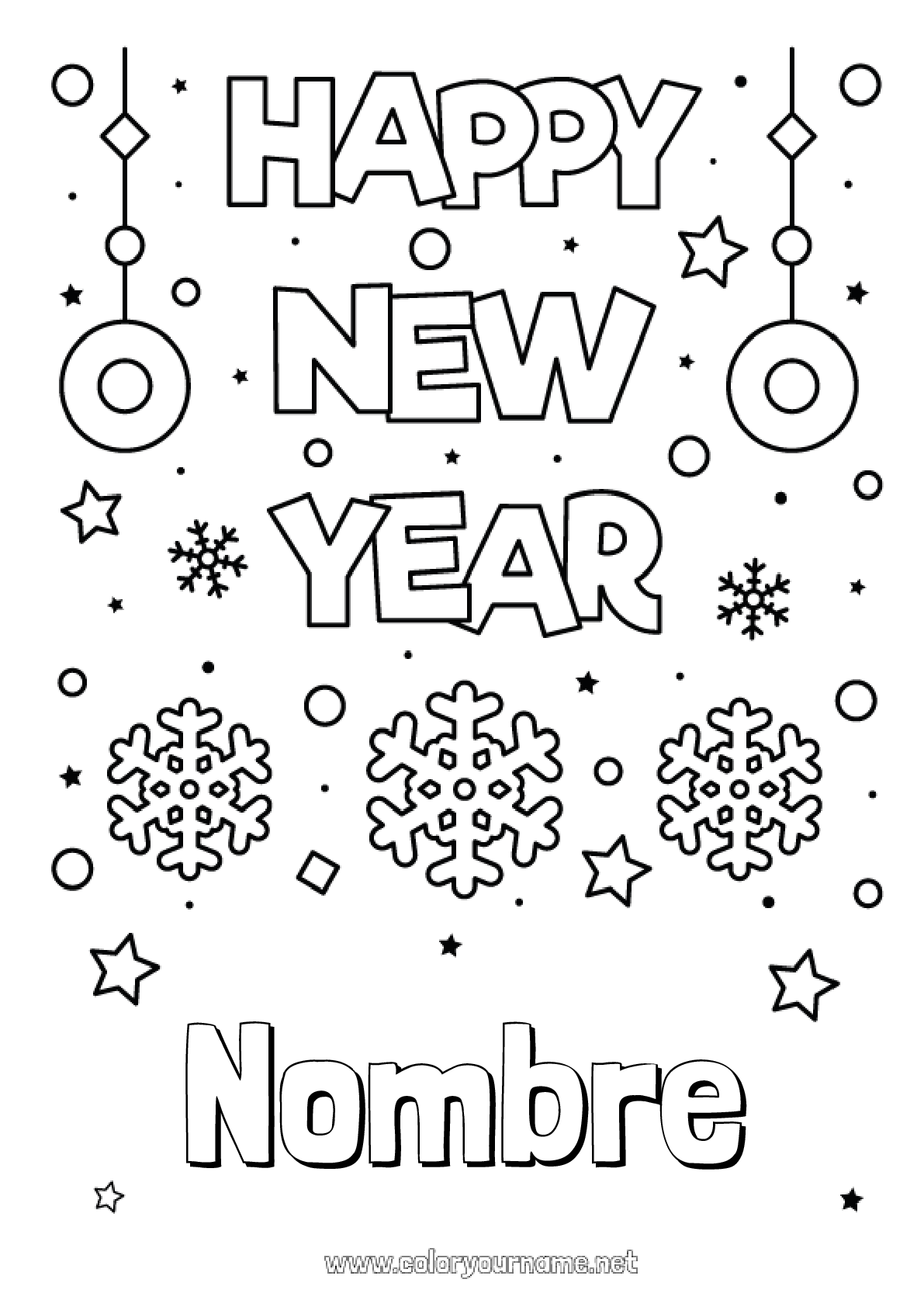 ¡Feliz Año Nuevo ! : 48 dibujos para colorear personalizables gratis ...