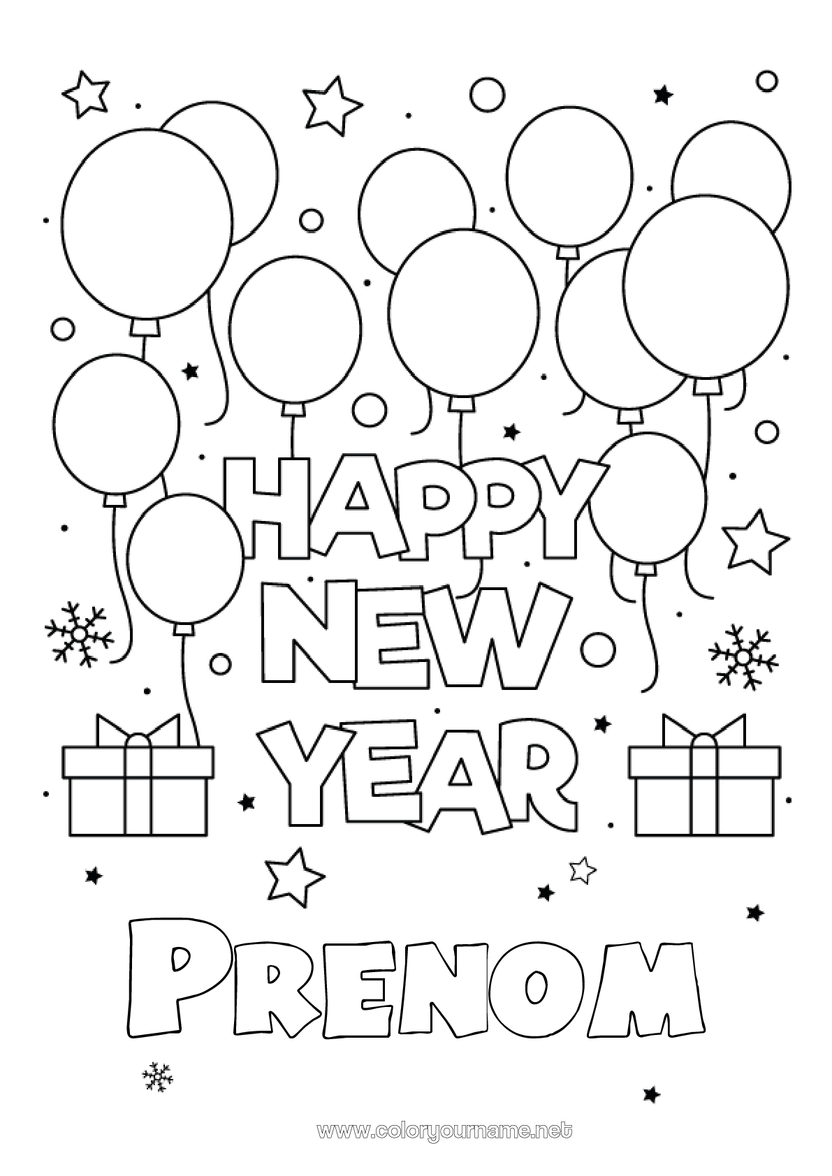 Coloriage n°444 - Ballons Bonne année