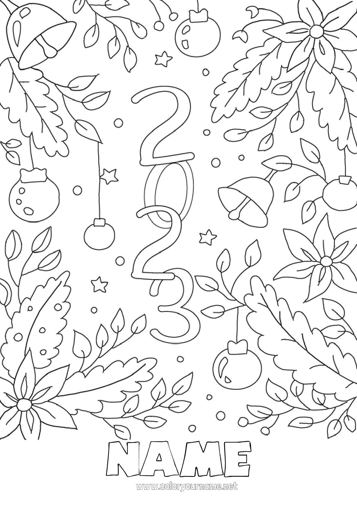 Happy New Year ! : 48 free customizable coloring pages to print - Page 2