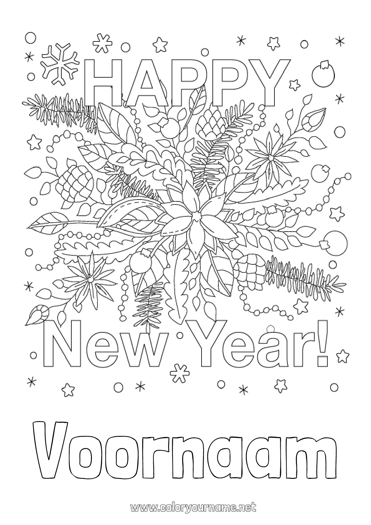 Kleurplaat nr.456 - Gelukkig Nieuwjaar