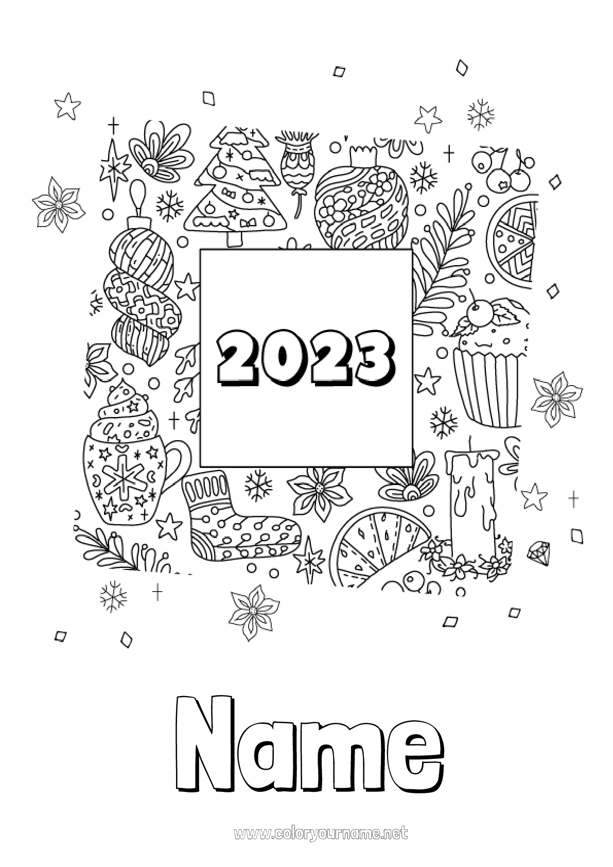 Coloring page No.459 - 2023 Happy new year