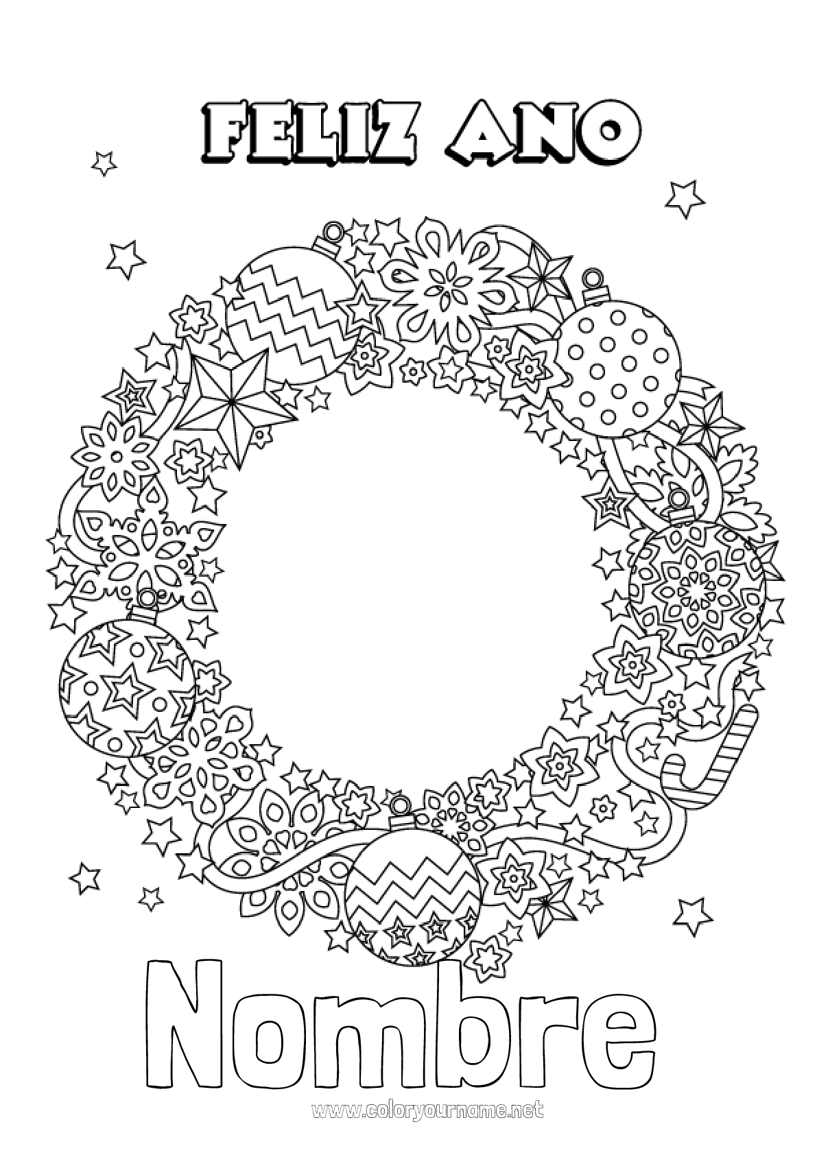 Corona navideña : 2 dibujos para colorear gratis para imprimir y ...