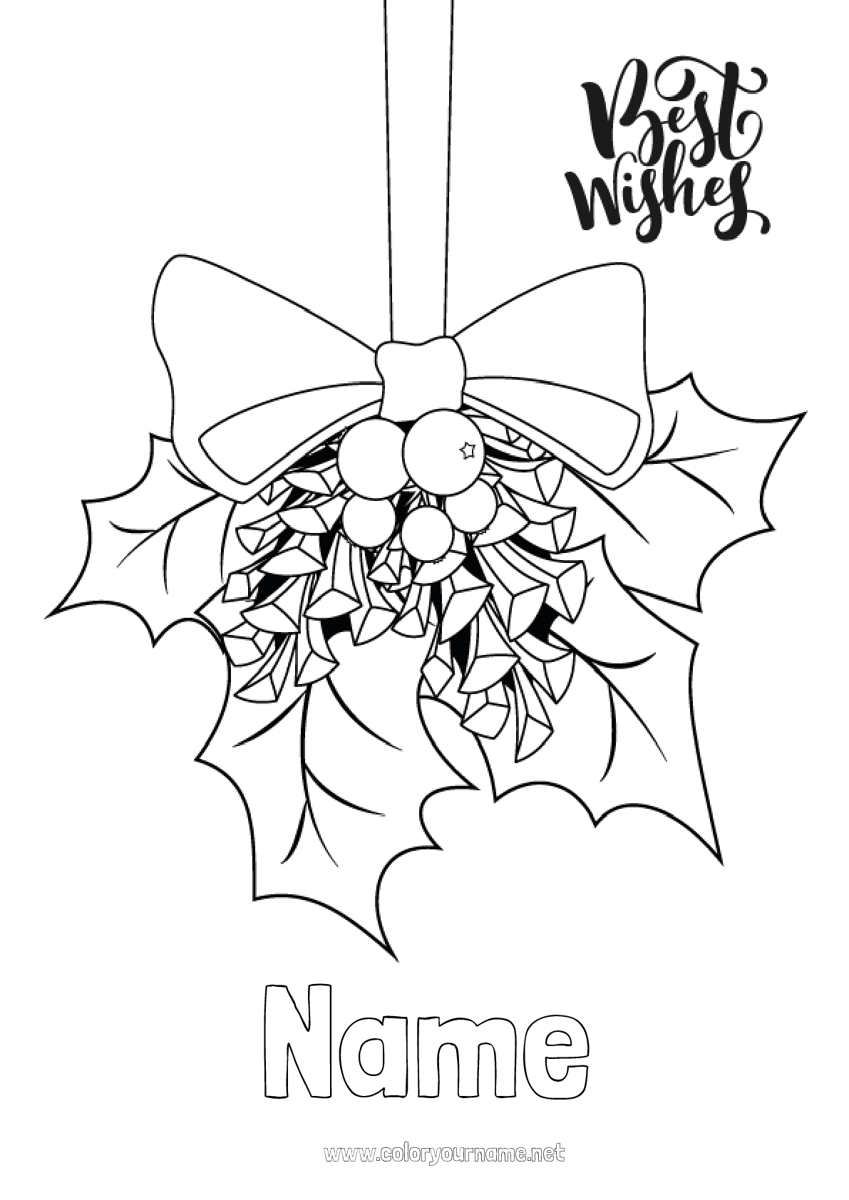 Coloring page No.562 - Winter Holly