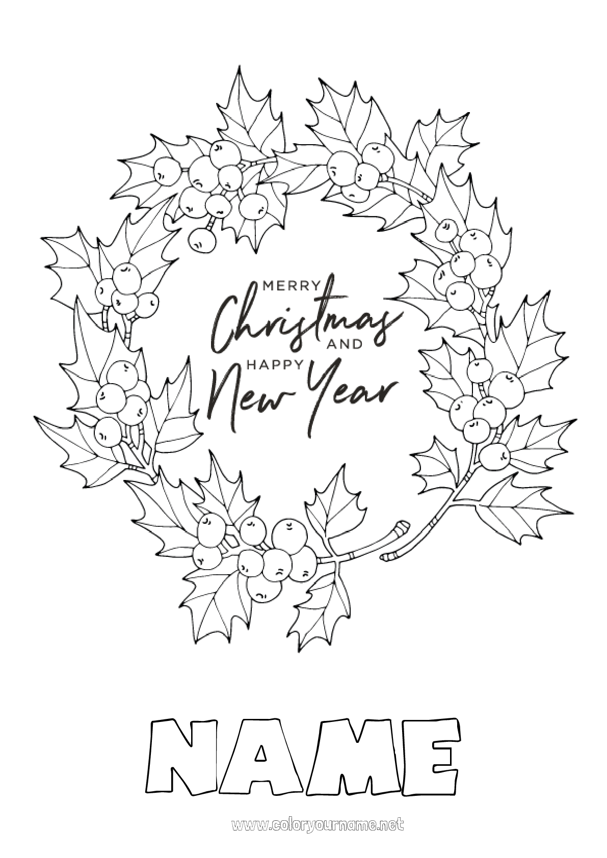 Merry Christmas ! : 111 free customizable coloring pages to print