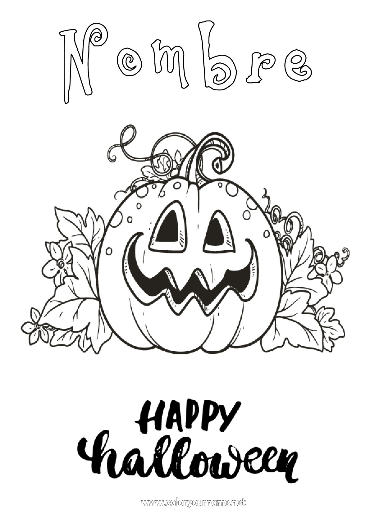 Nº de colorear 233 - Calabaza Halloween Jack O'Lantern