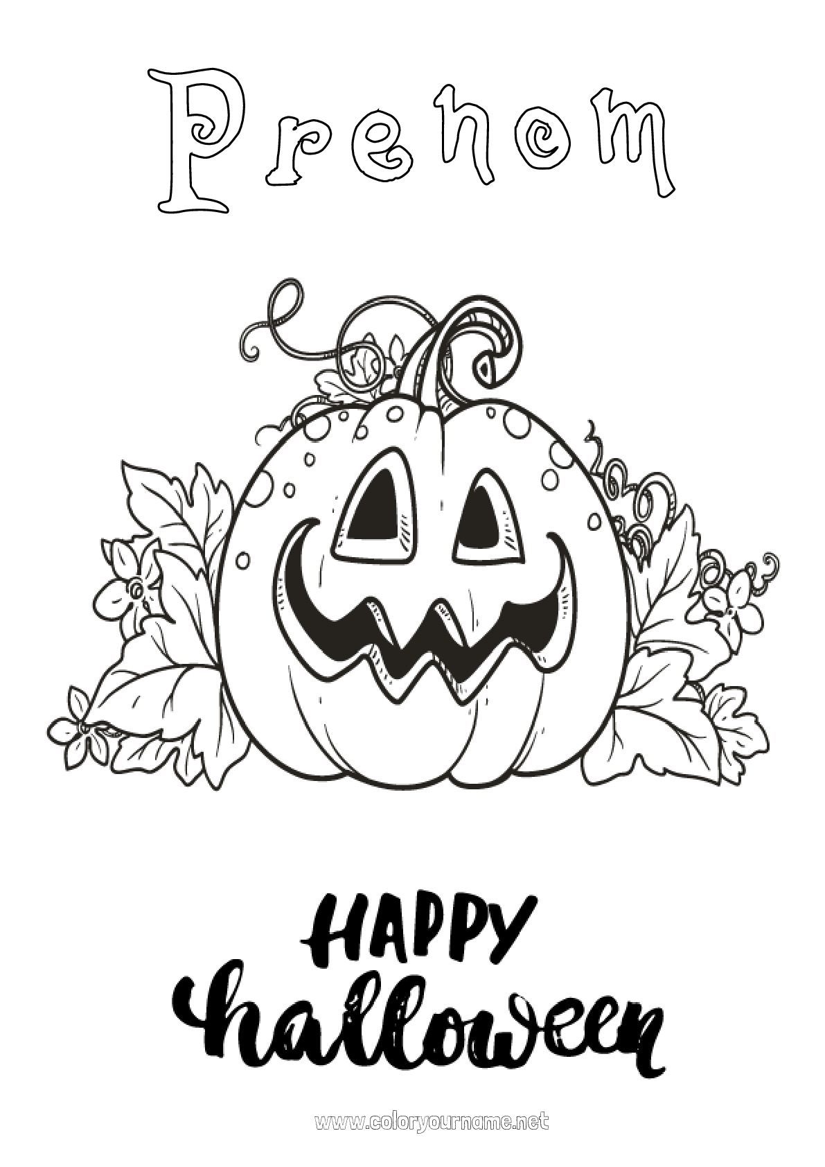 Coloriage n°47 - Bougie Citrouille Halloween