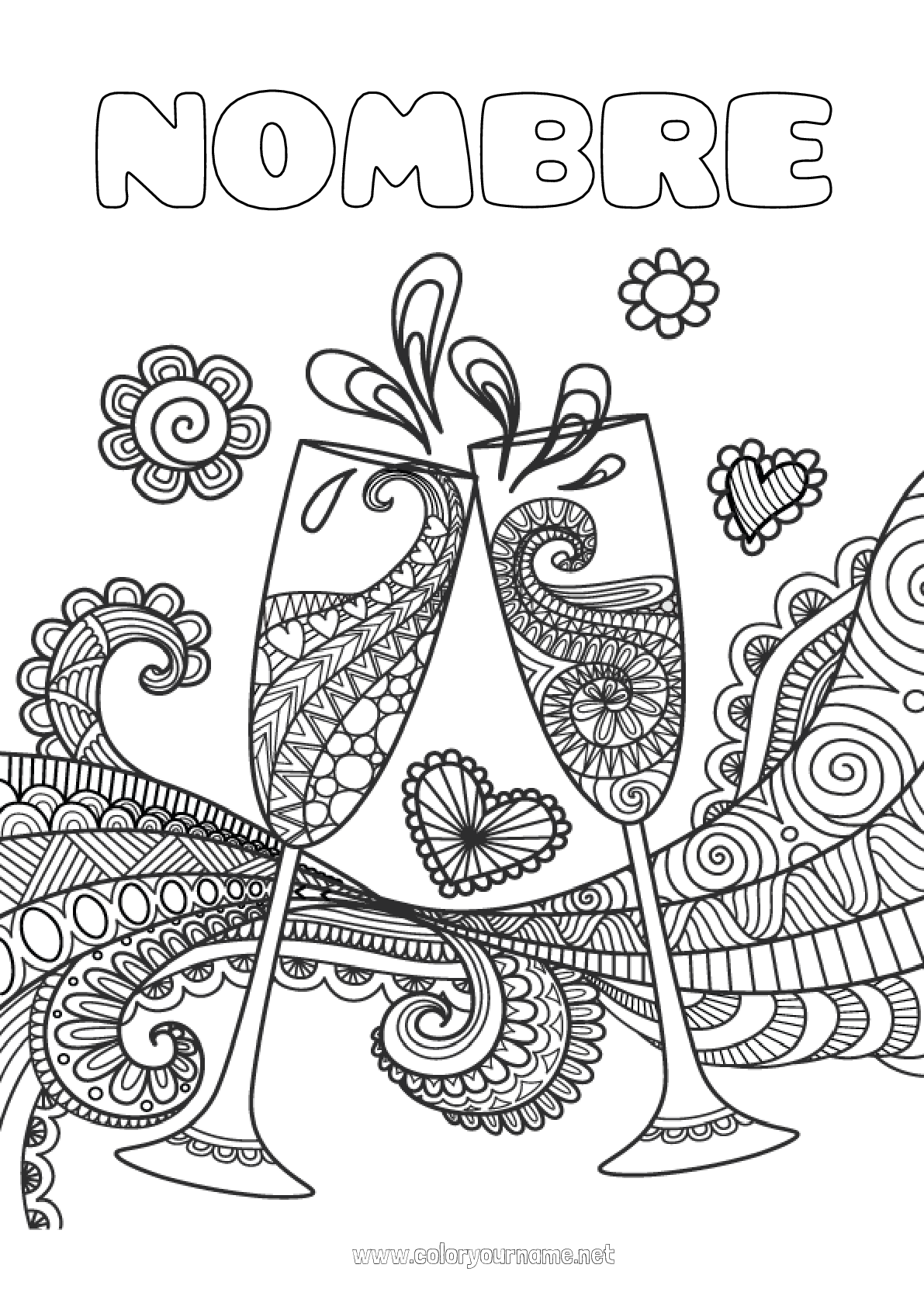 Nº de colorear 470 - Cumpleaños Mandala Fiesta