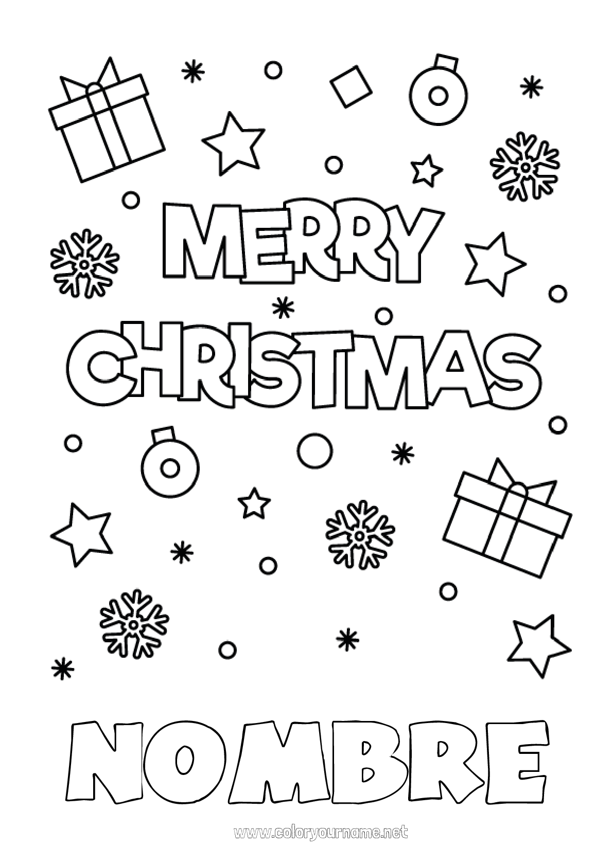 Feliz Navidad : 111 dibujos para colorear personalizables gratis para ...