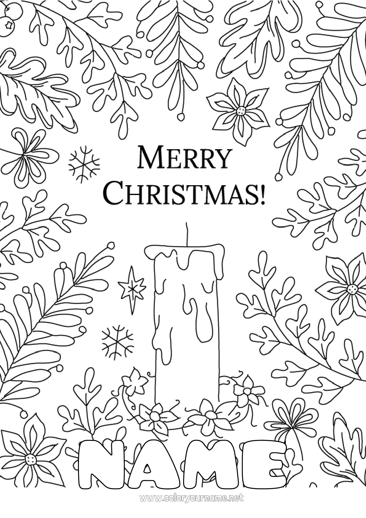 Merry Christmas ! : 111 free customizable coloring pages to print