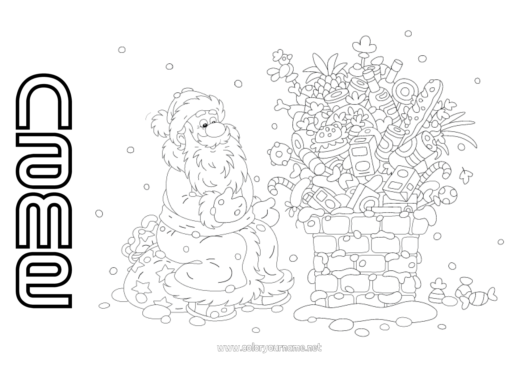 Coloring page No.490 - Santa Claus Christmas Food