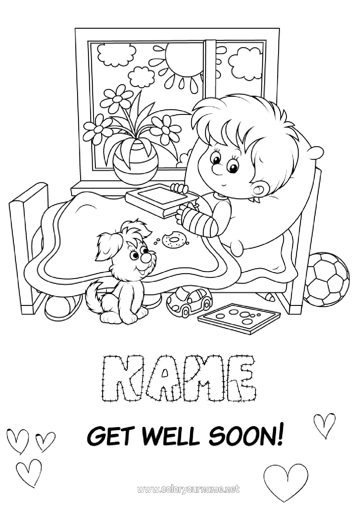 Get well soon! : 25 free customizable coloring pages to print - Page 3