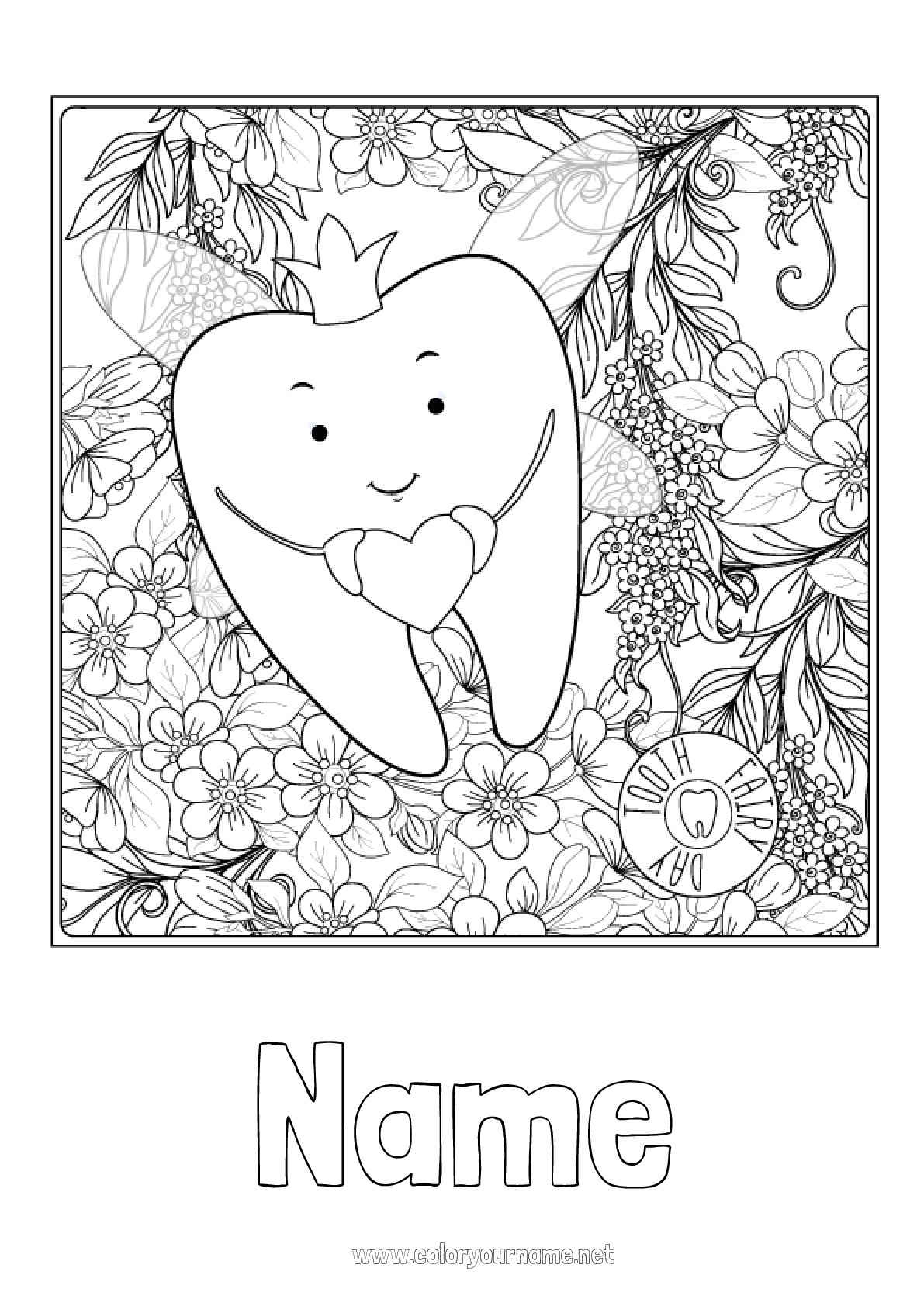 Tooth fairy : 40 free coloring pages to print and customize - Page 4