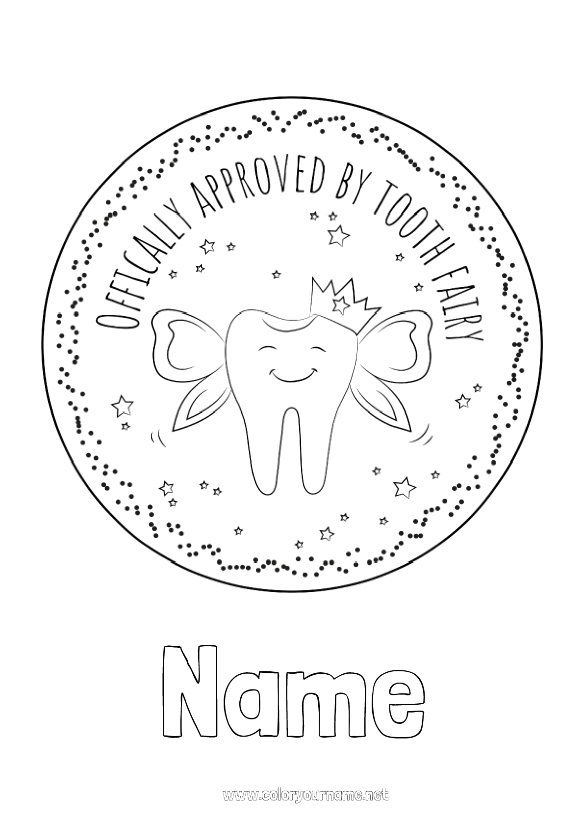 Coloring page No.516 - Milk tooth Tooth fairy Tooth Fairy