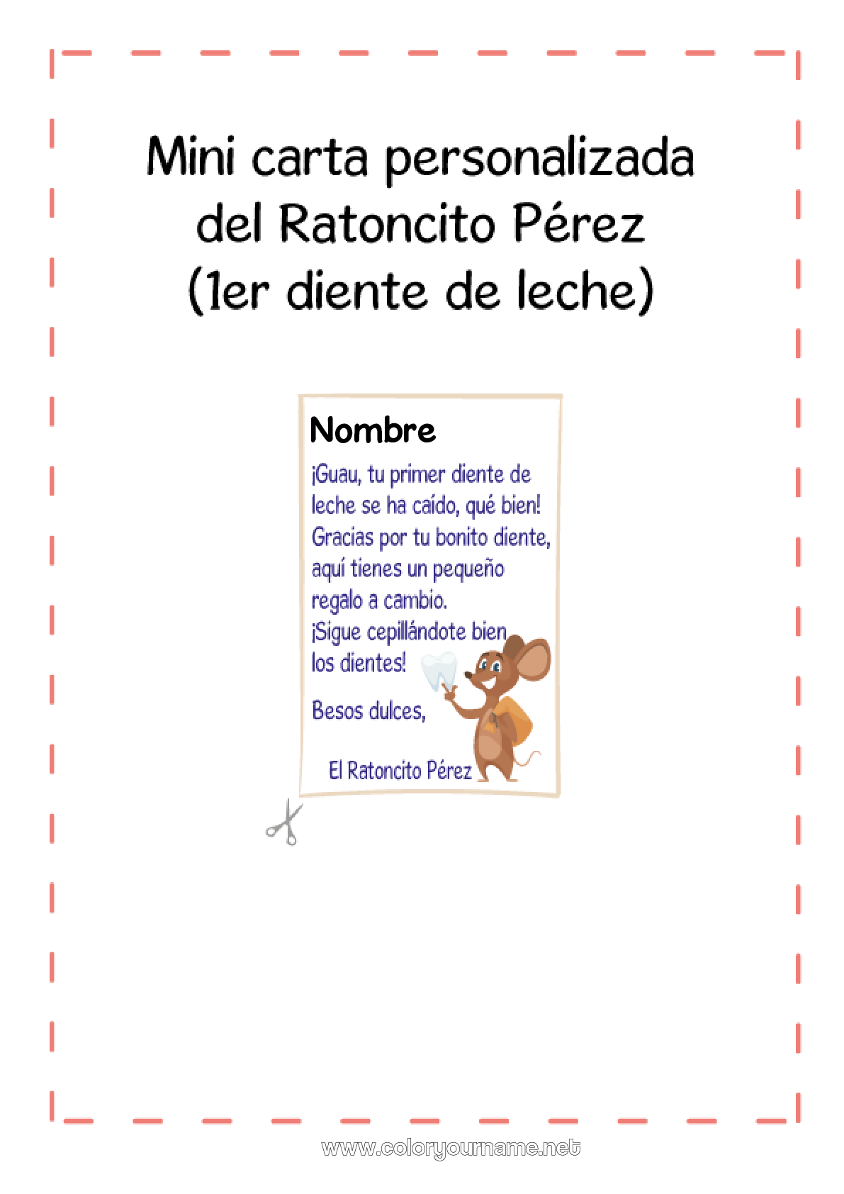 Nº de colorear 534 - Diente de leche Ratoncito Pérez Correo del ...