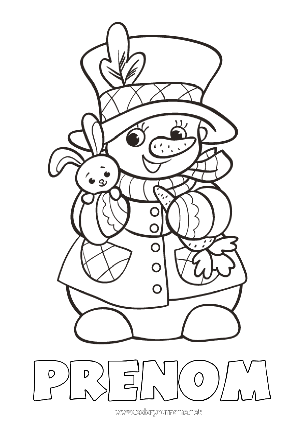 Coloriage n°541 - Hiver Bonhomme de neige