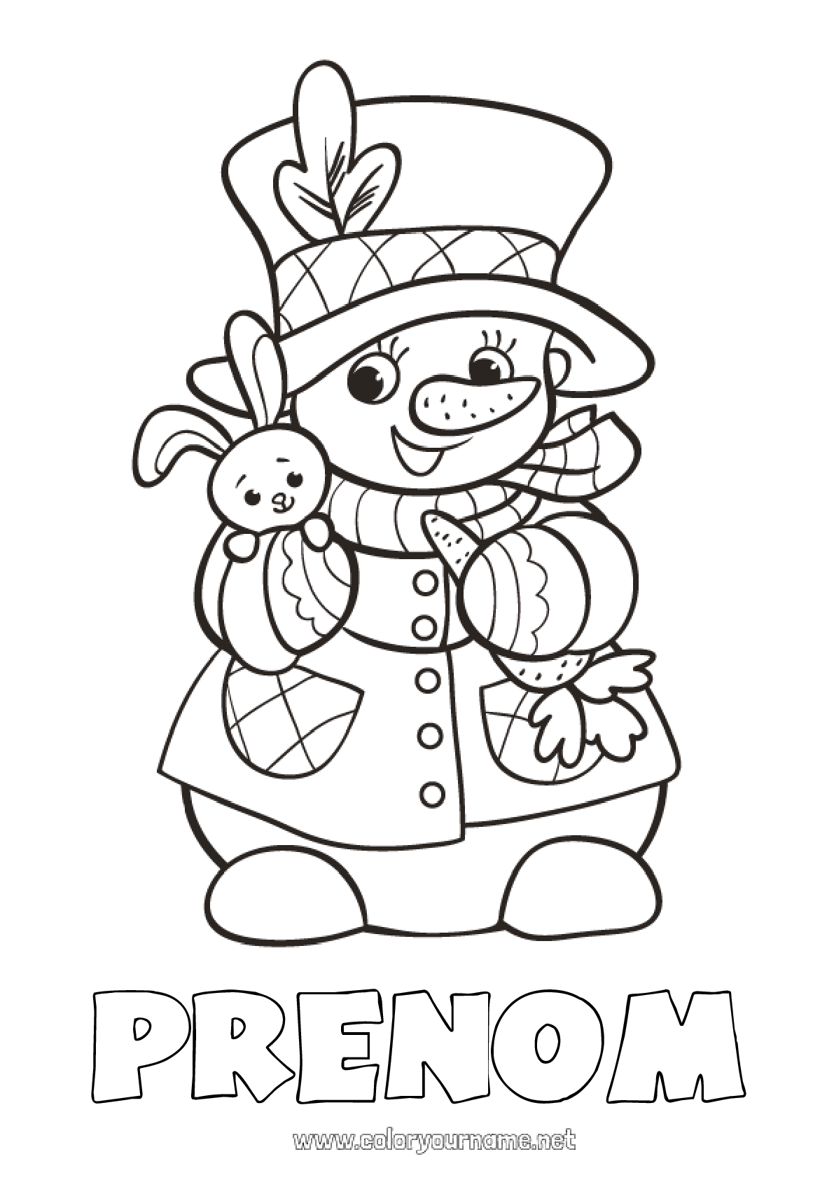 Coloriage n°541 - Hiver Bonhomme de neige