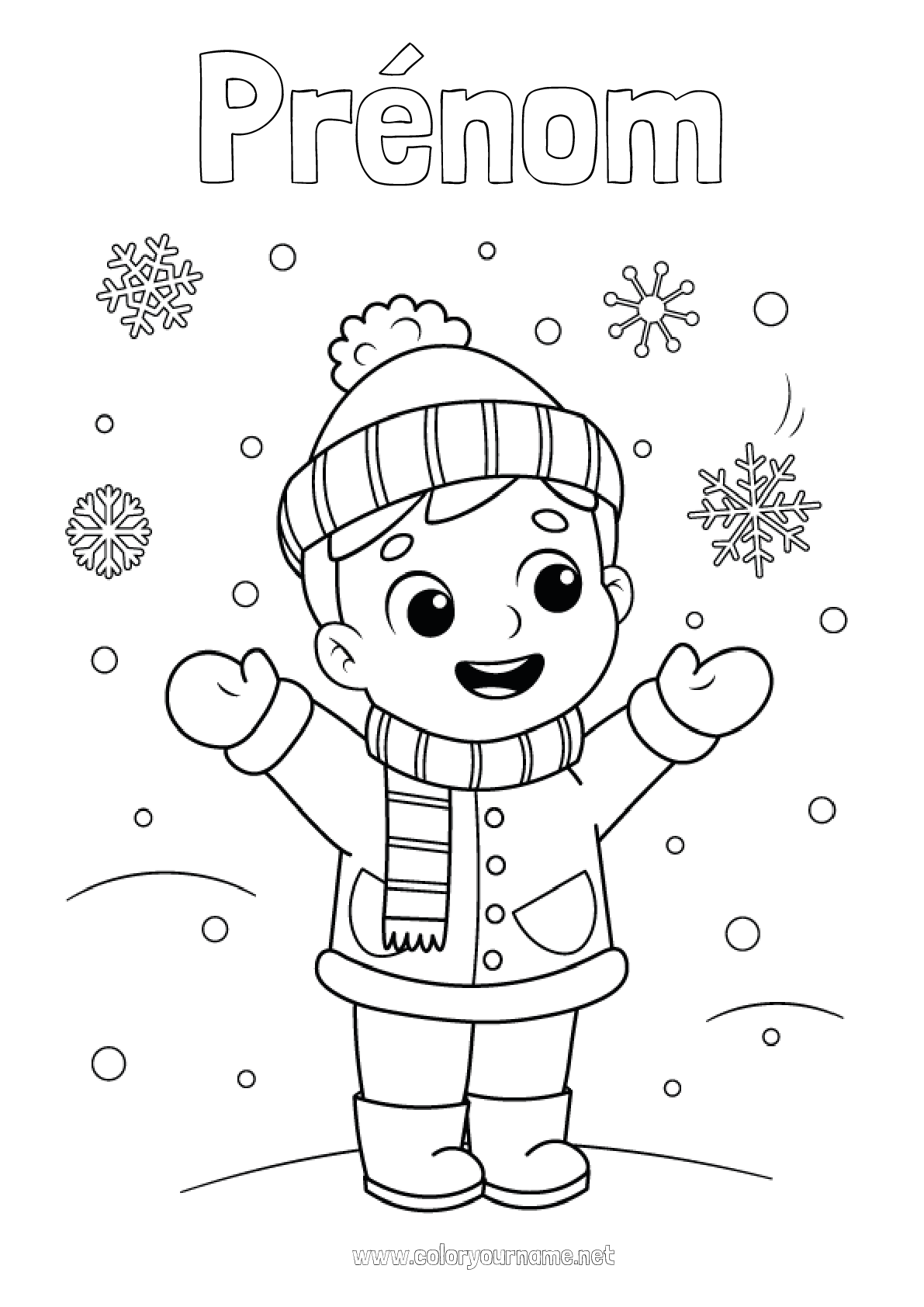 Hiver : 47 coloriages personnalisables gratuits à imprimer - Page 3