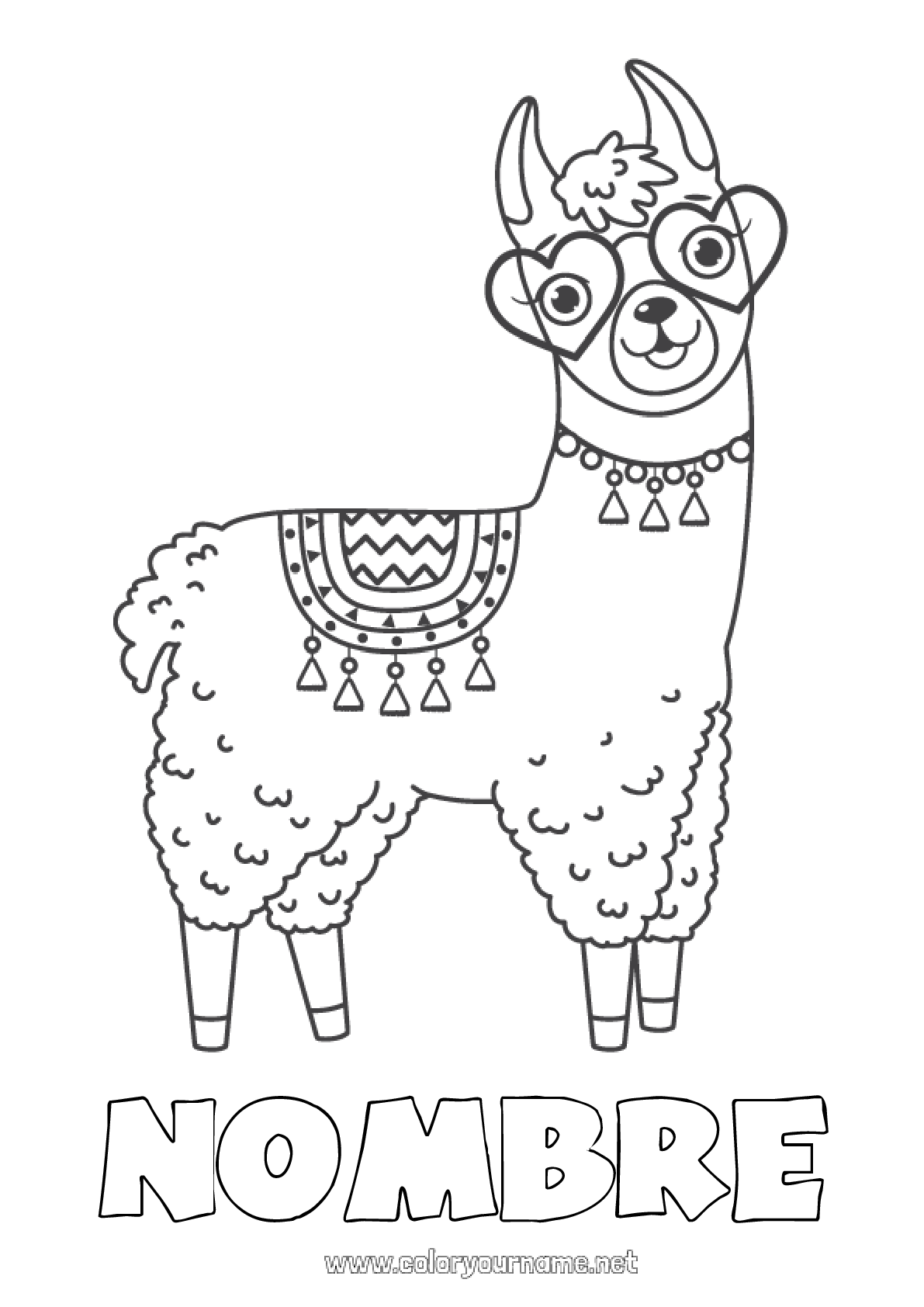 Llama : 5 dibujos para colorear gratis para imprimir y personalizar