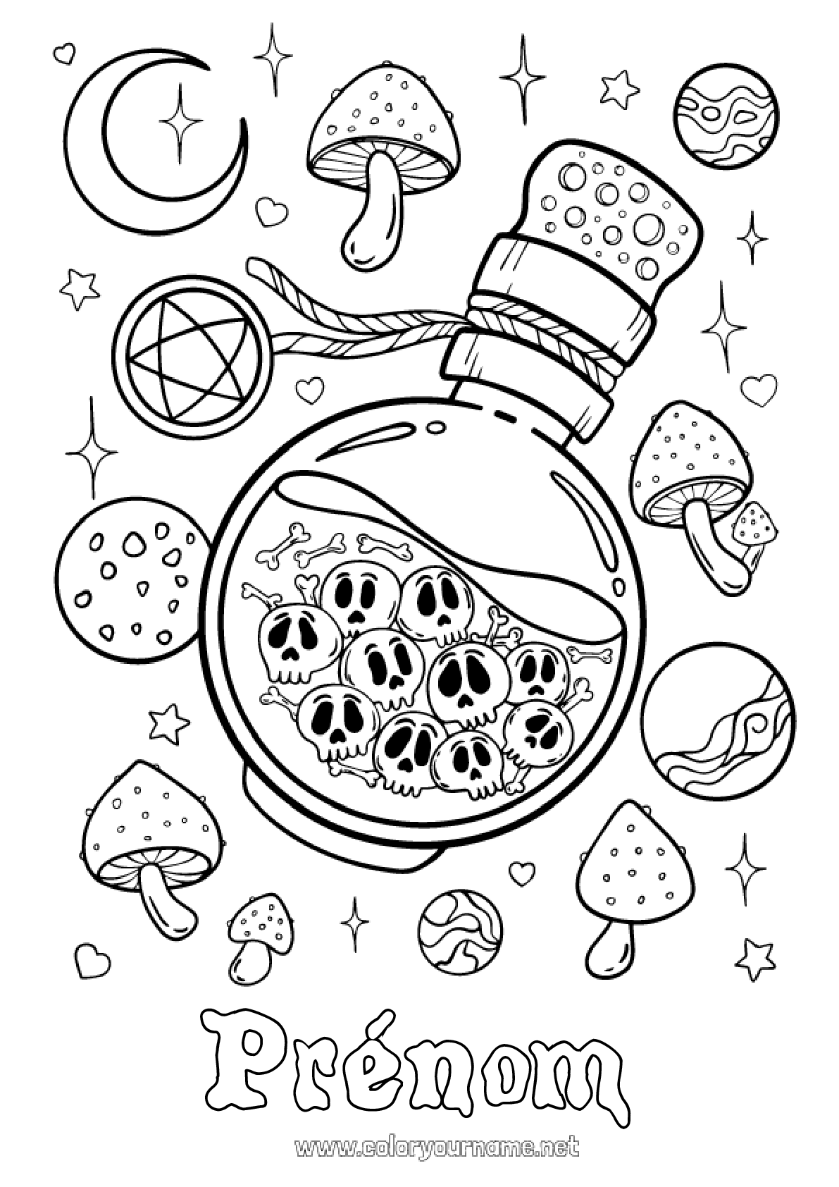 Coloriage n°56 - Sorcière Chaudron magique