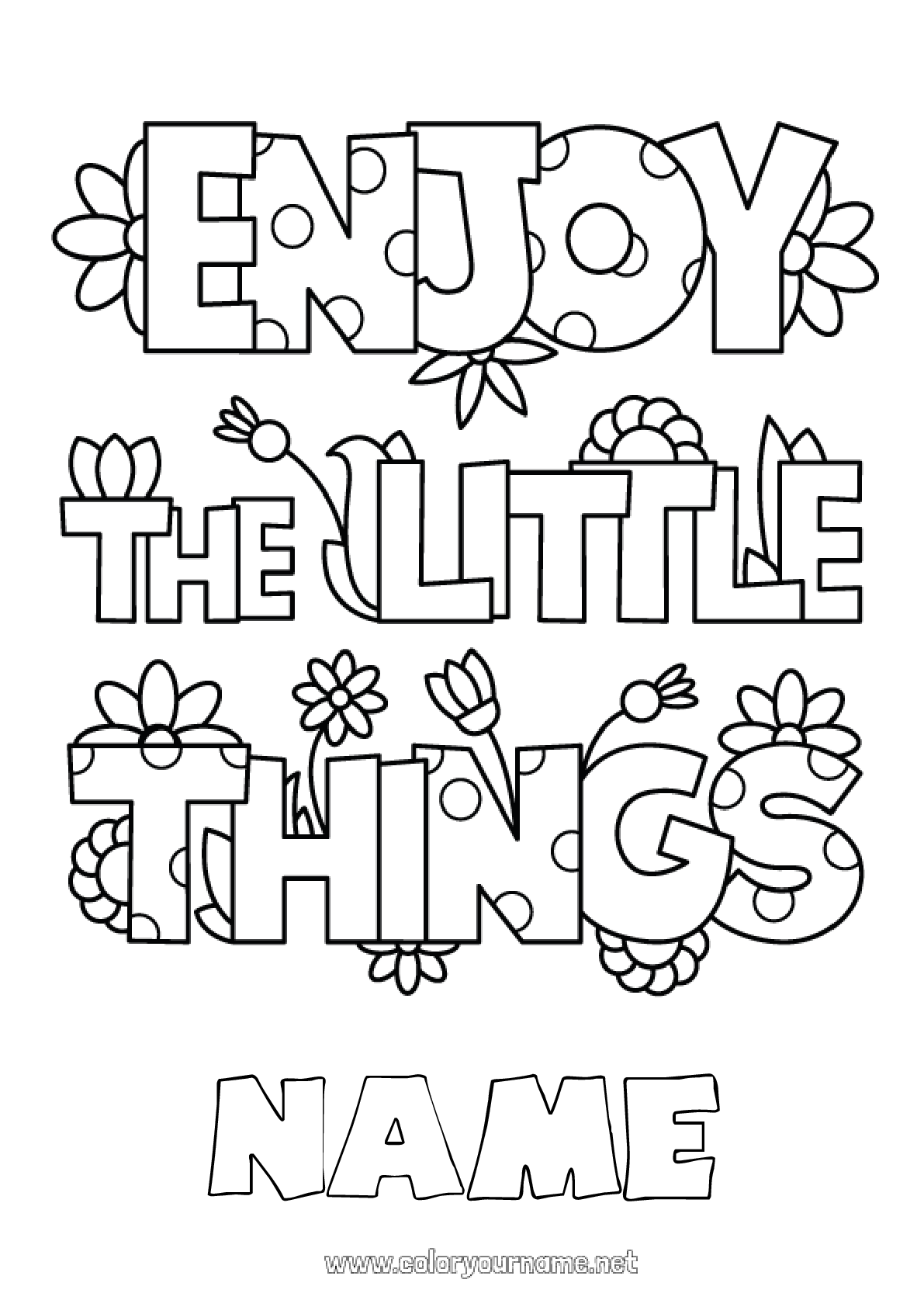 Positive words : 17 free customizable coloring pages to print
