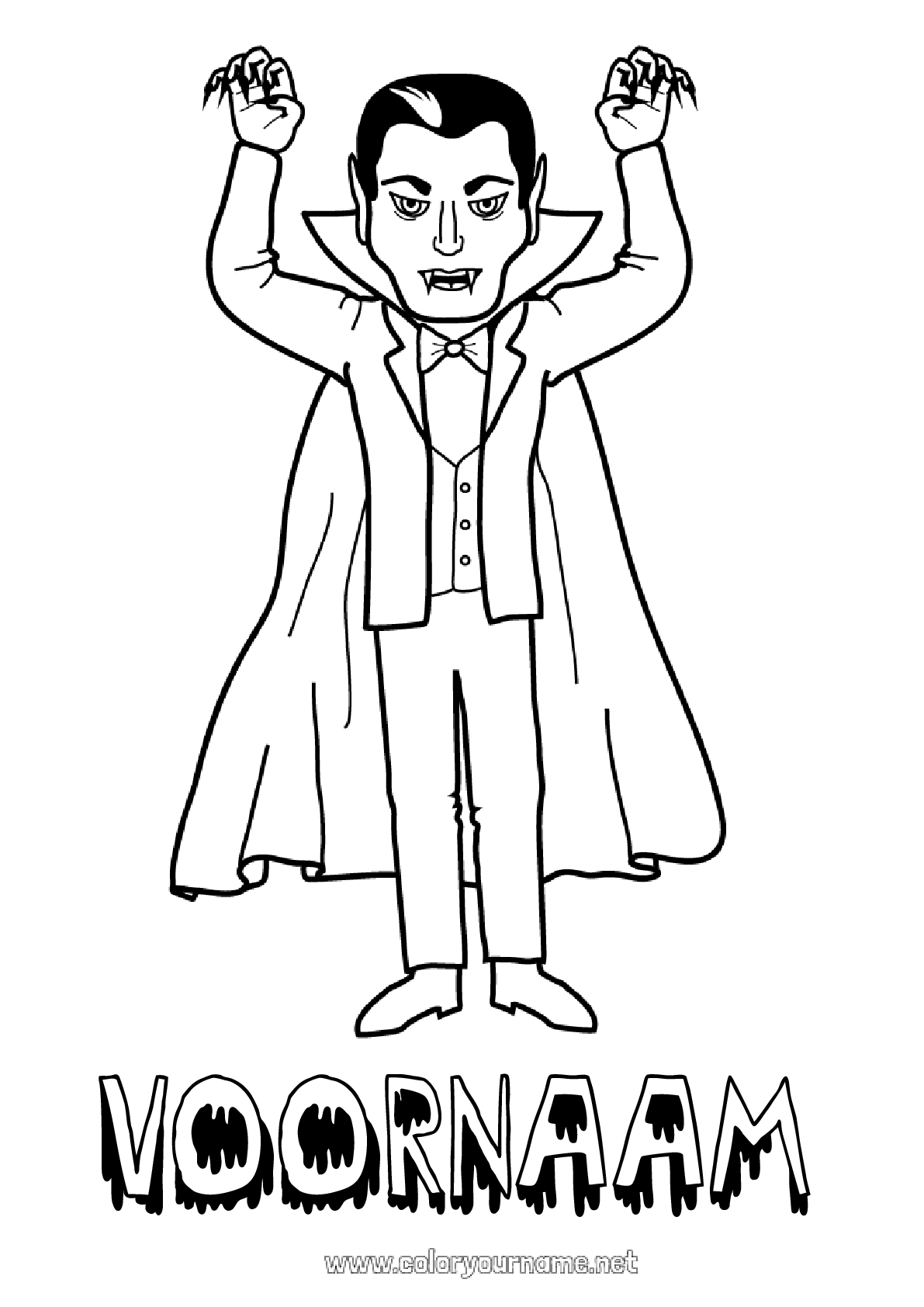 Kleurplaat nr.59 - Vampier Halloween