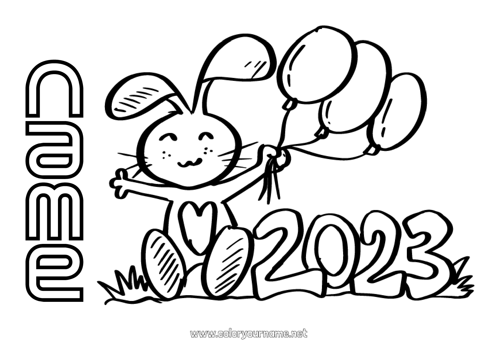 Coloring Page No 606 Bunny 2023 Chinese New Year coloring-page-no-606-bunny-2023-chinese-new-year