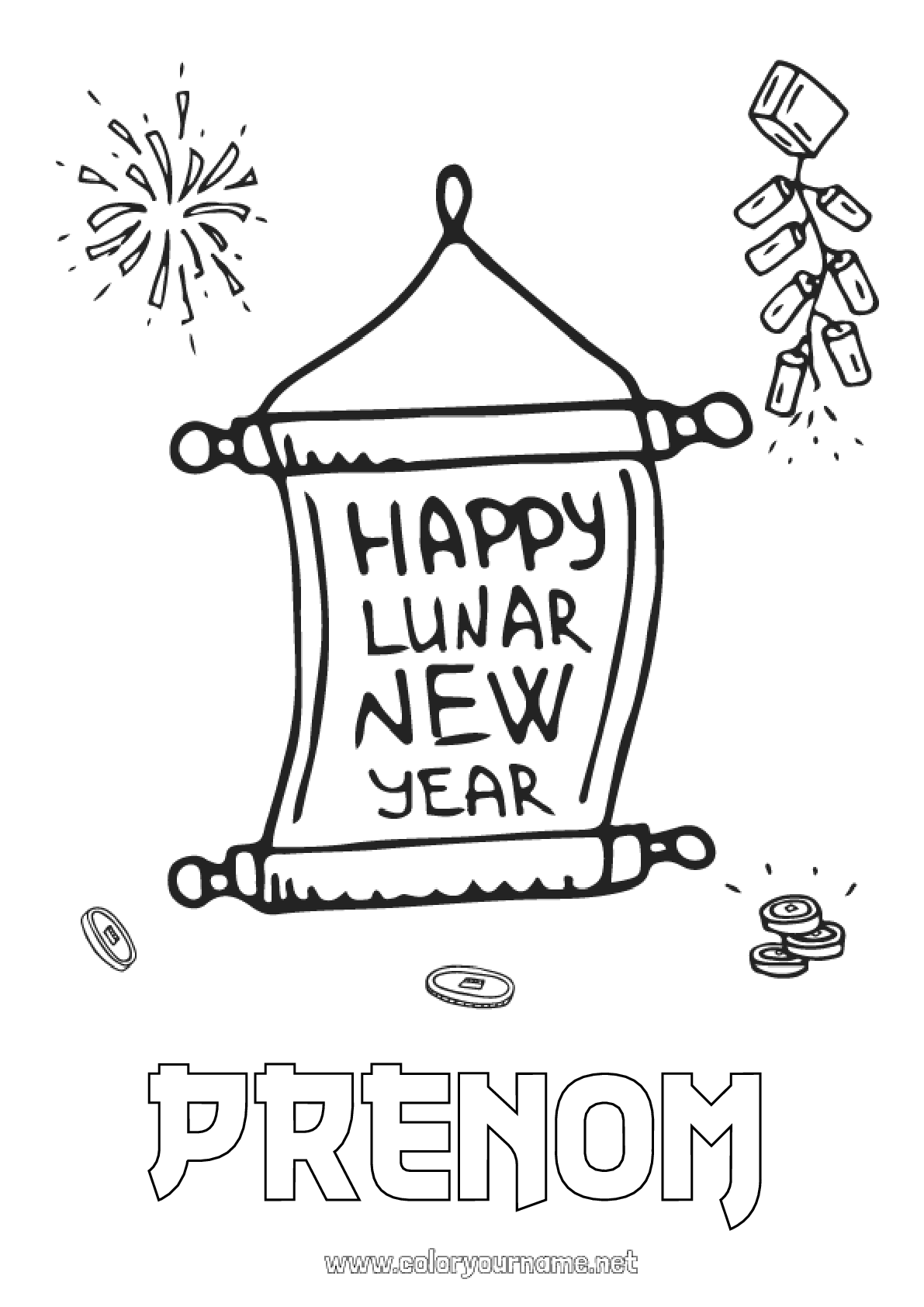 Coloriage n°632 - Nouvel An chinois