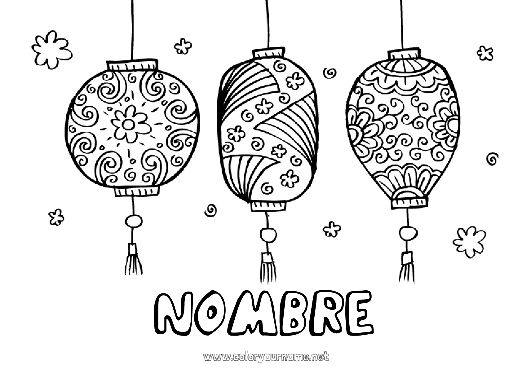 Nº de colorear 638 - Año Nuevo chino Linterna china