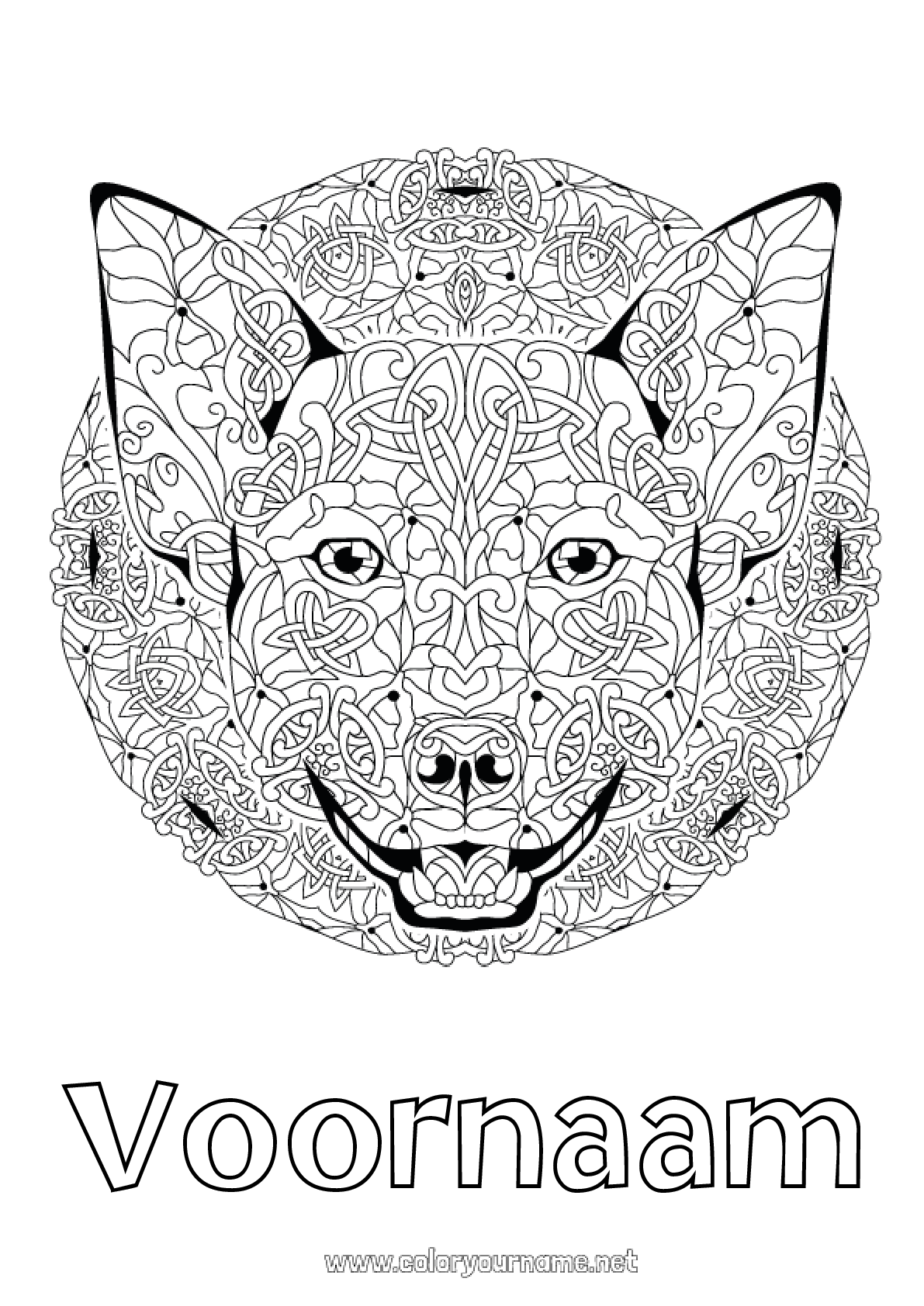 Kleurplaat nr.660 - Mandala Hond Dier