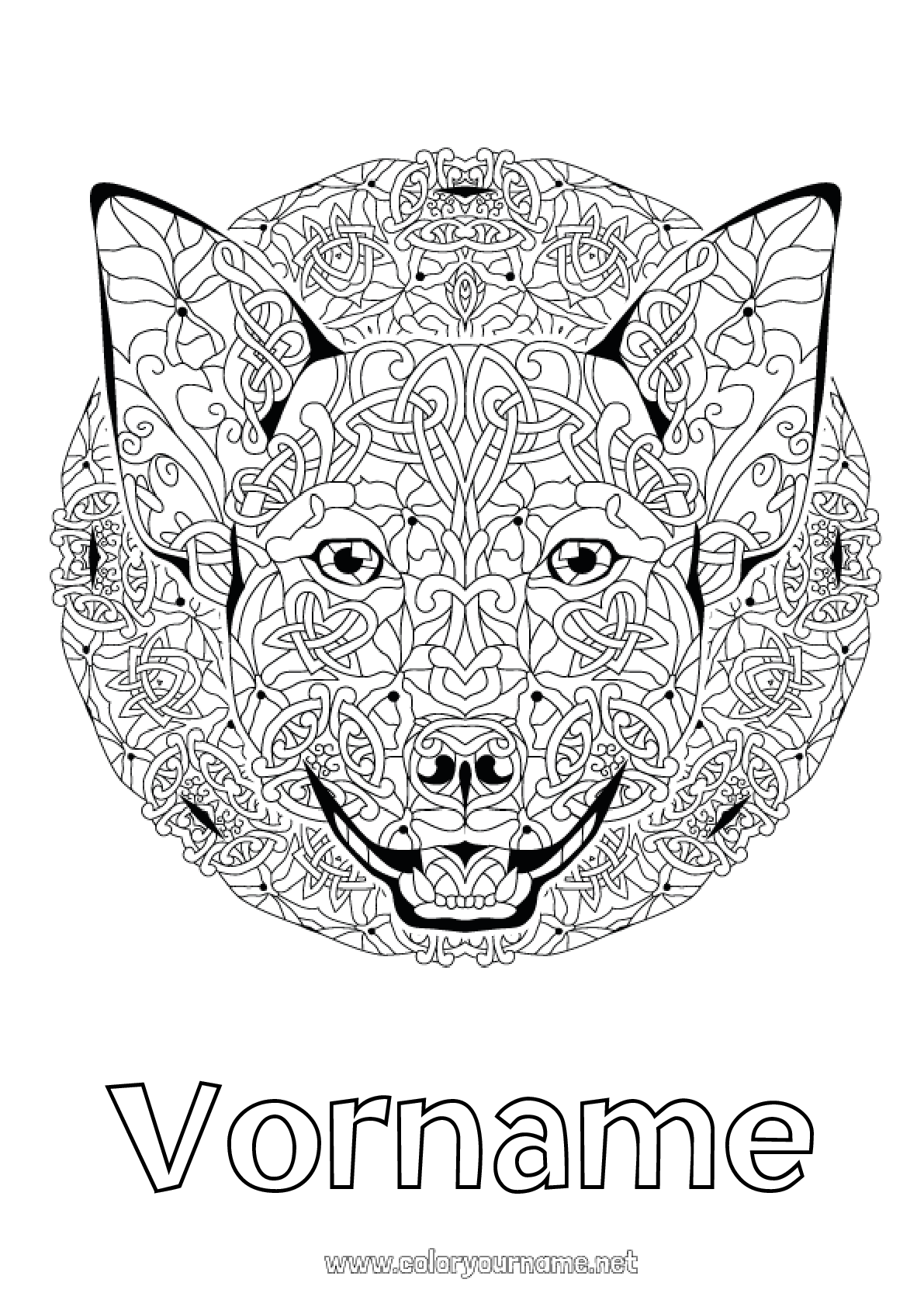 Malvorlage Nr.660 - Mandala Hund Tier