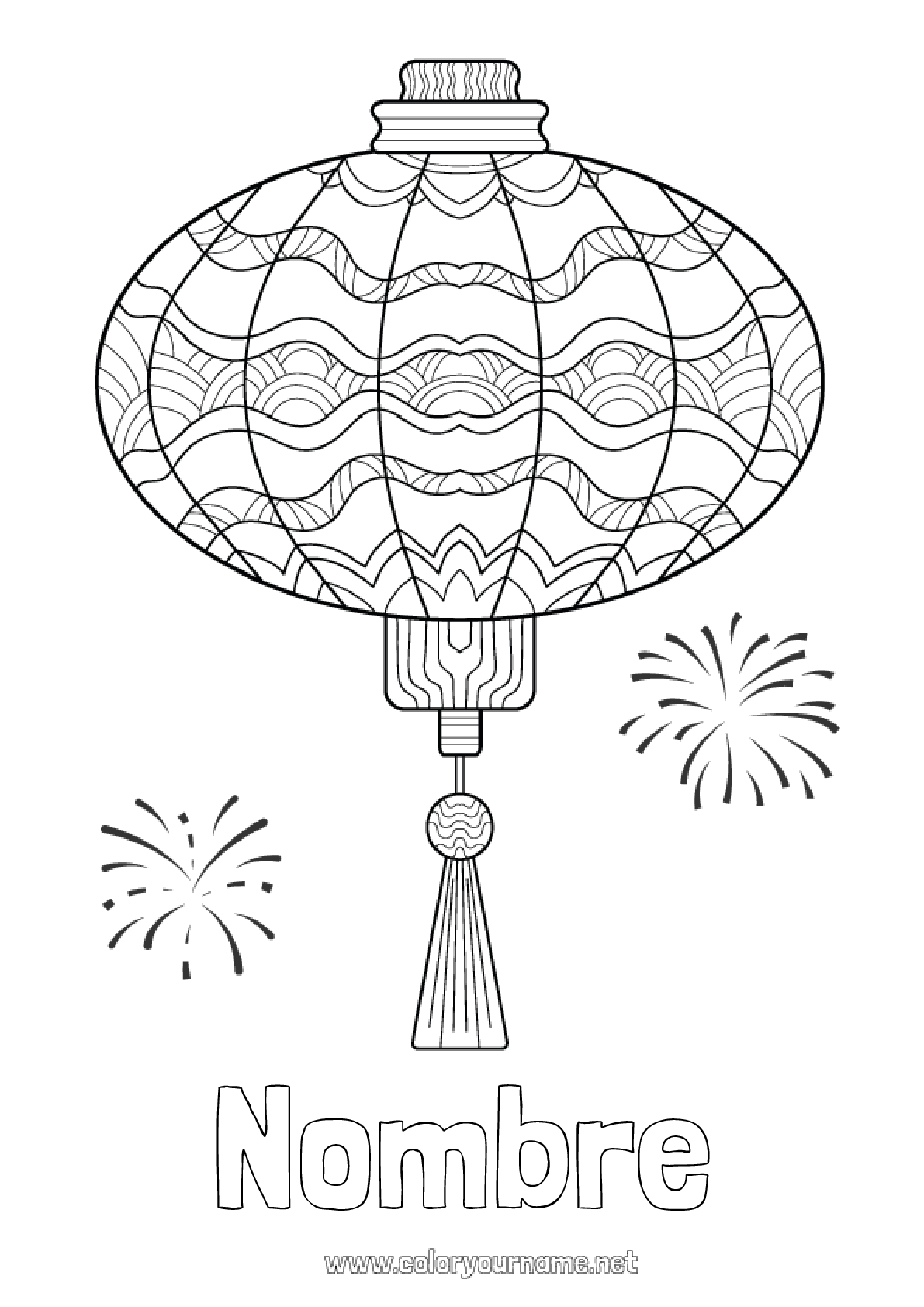 Nº de colorear 670 - Año Nuevo chino Linterna china