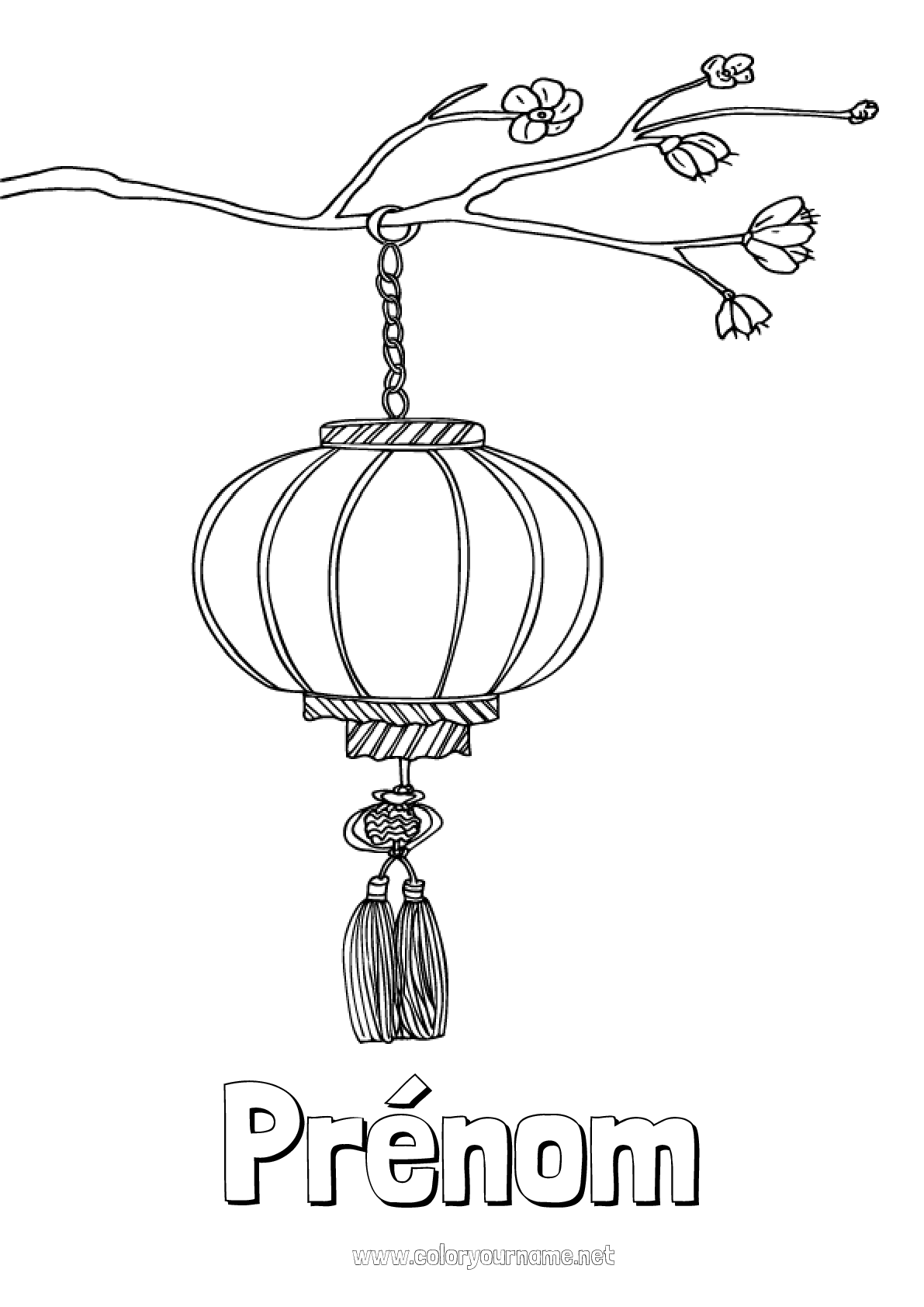 Coloriage n°671 - Nouvel An chinois Lanterne chinoise