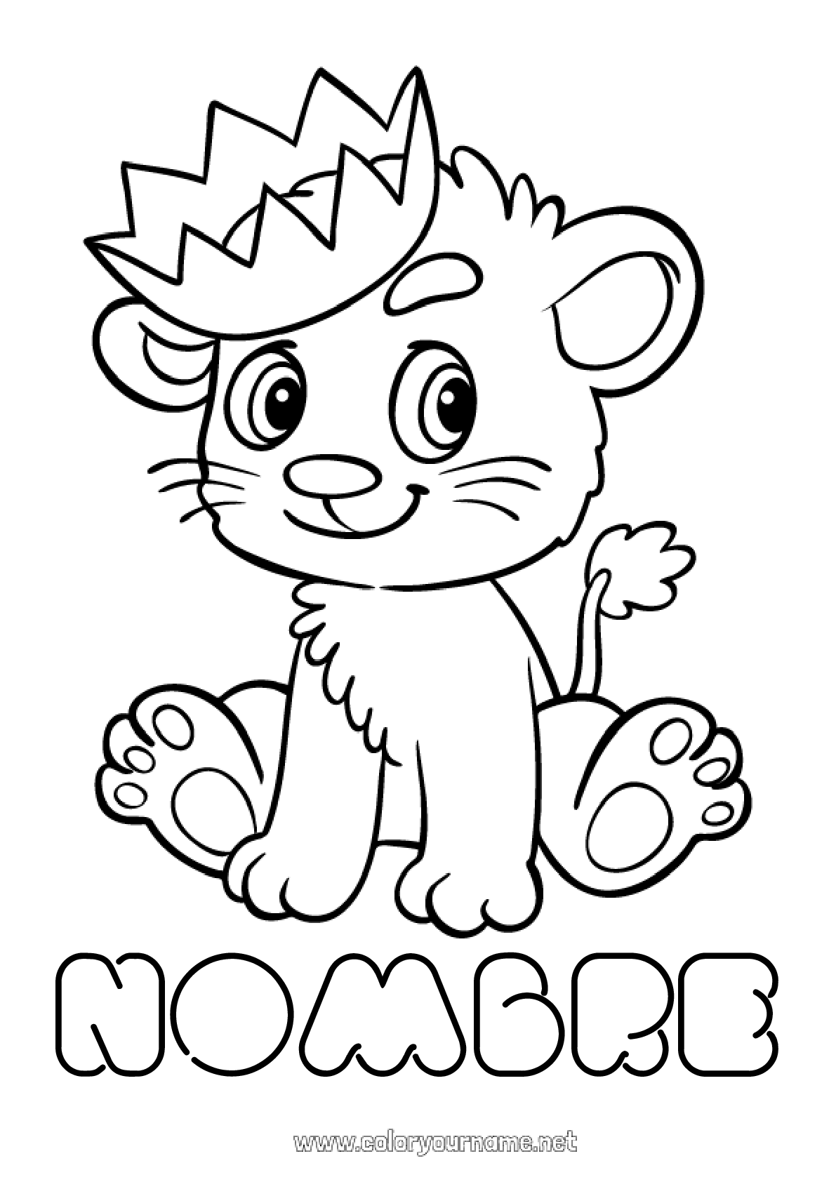 Nº de colorear 707 - Lindo León Animales