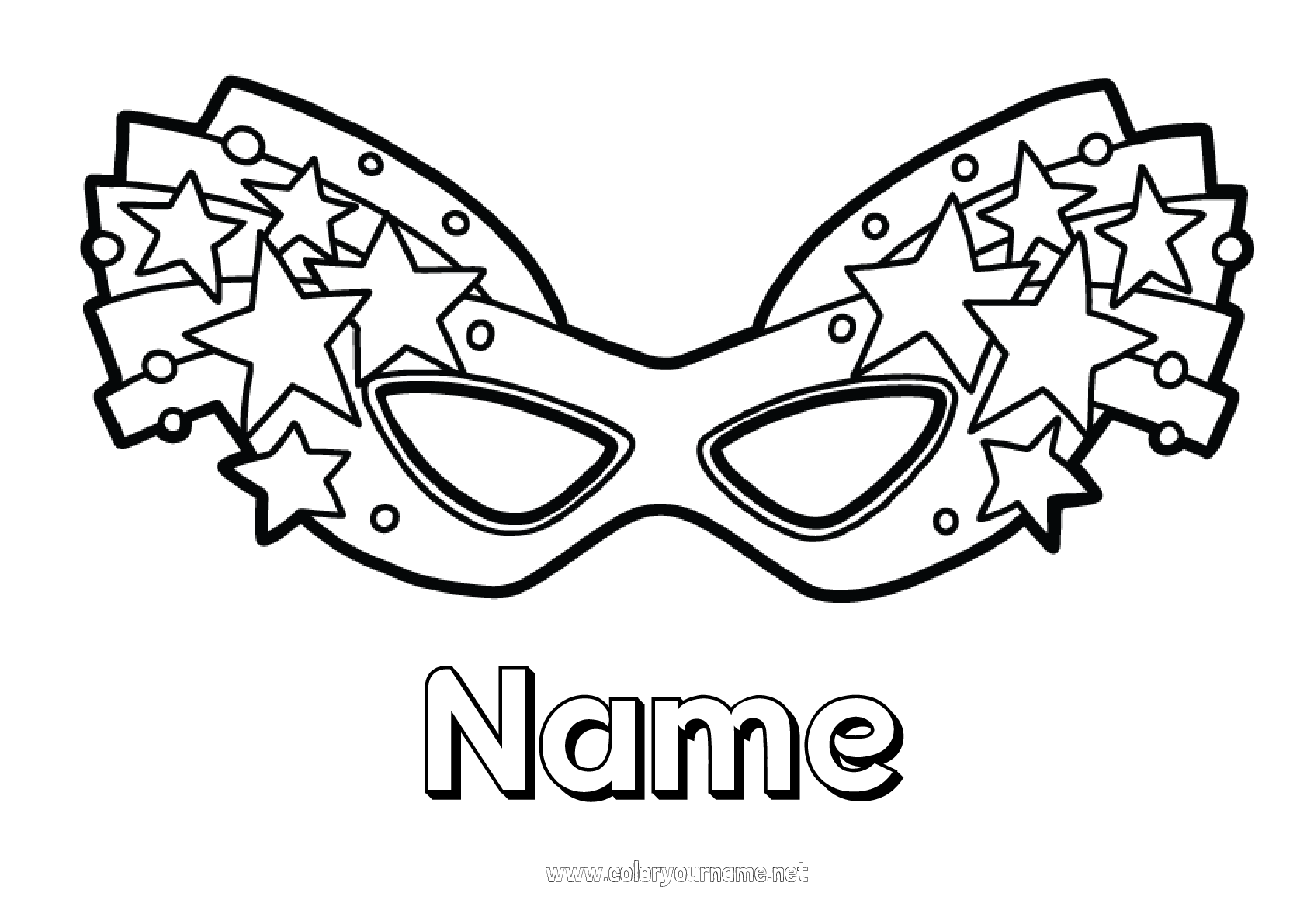 Coloring page No.788 - Fancy dress Mask Carnival