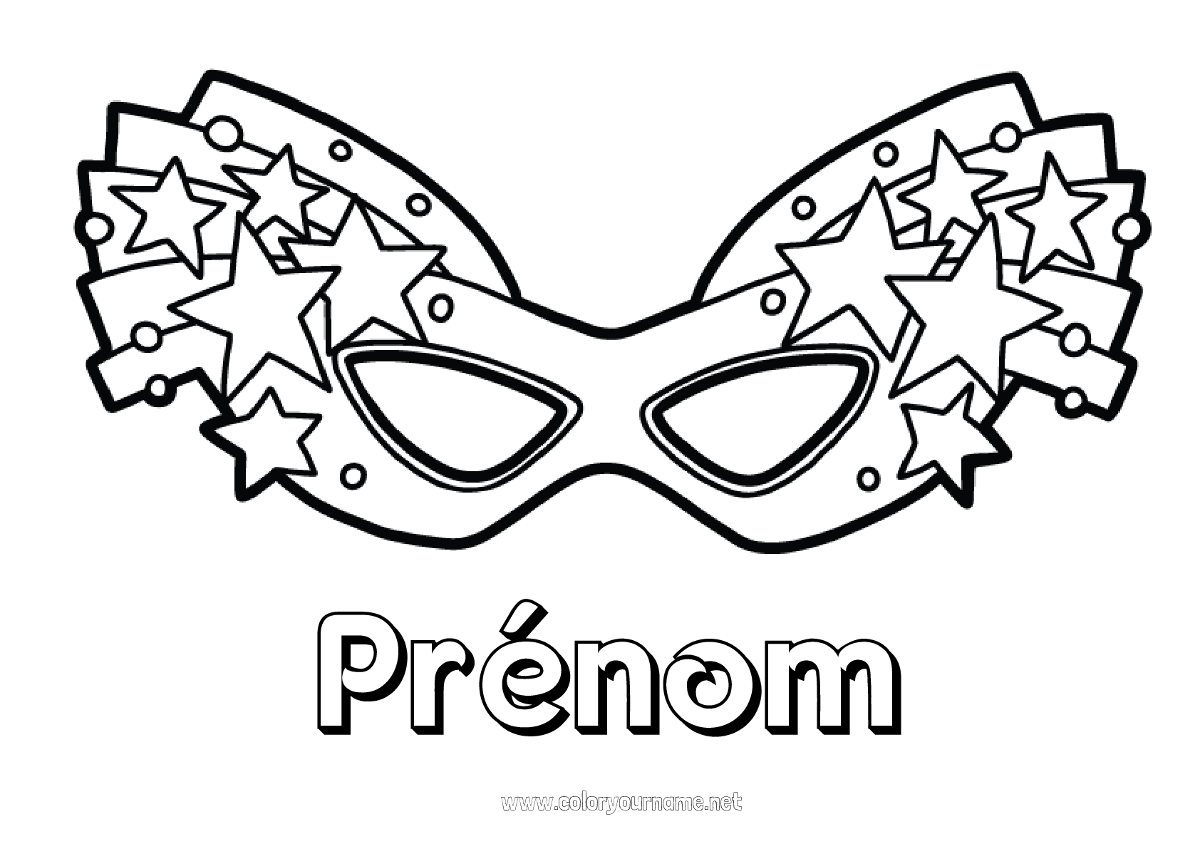 Coloriage n°717 - Déguisement Masque Carnaval