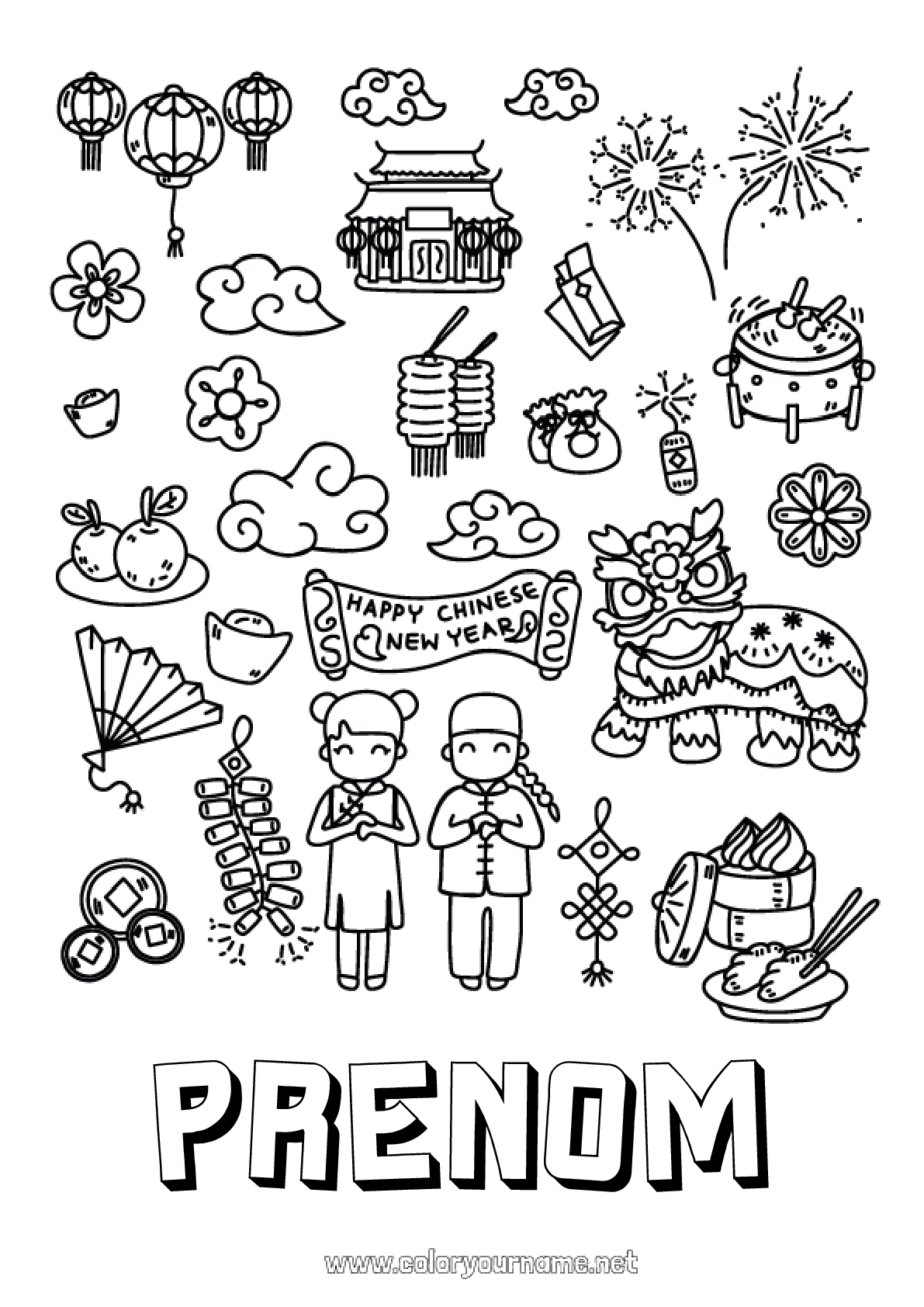 Coloriage n°721 - Nouvel An chinois