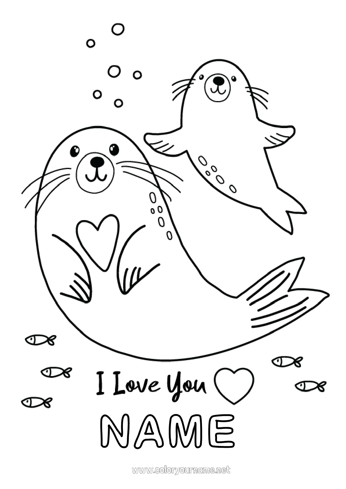 Seal : 1 free coloring to print and customize